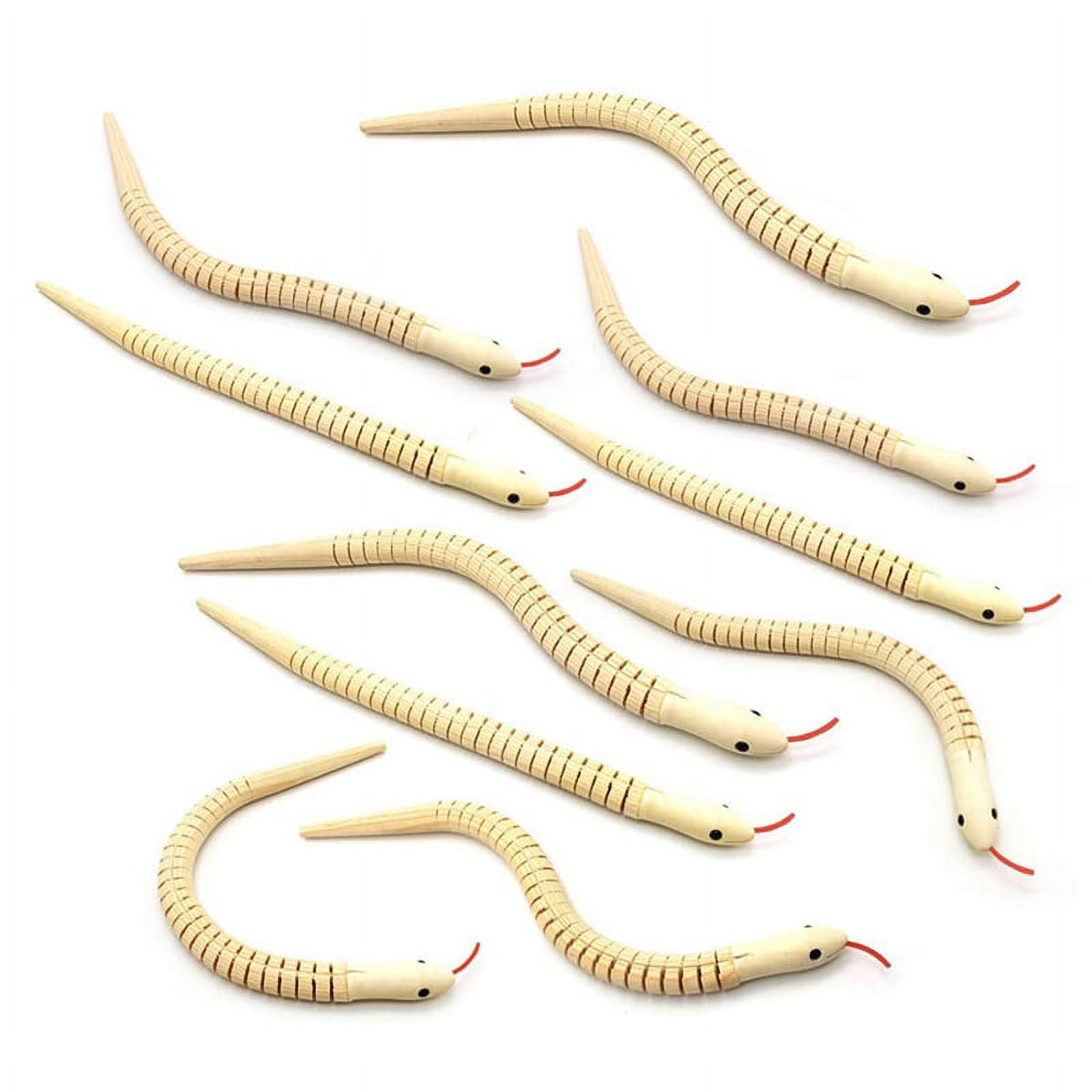 10Pcs 12 Inch Unfinished Wooden Wiggly Snakes Jointed Flexible Wooden ...