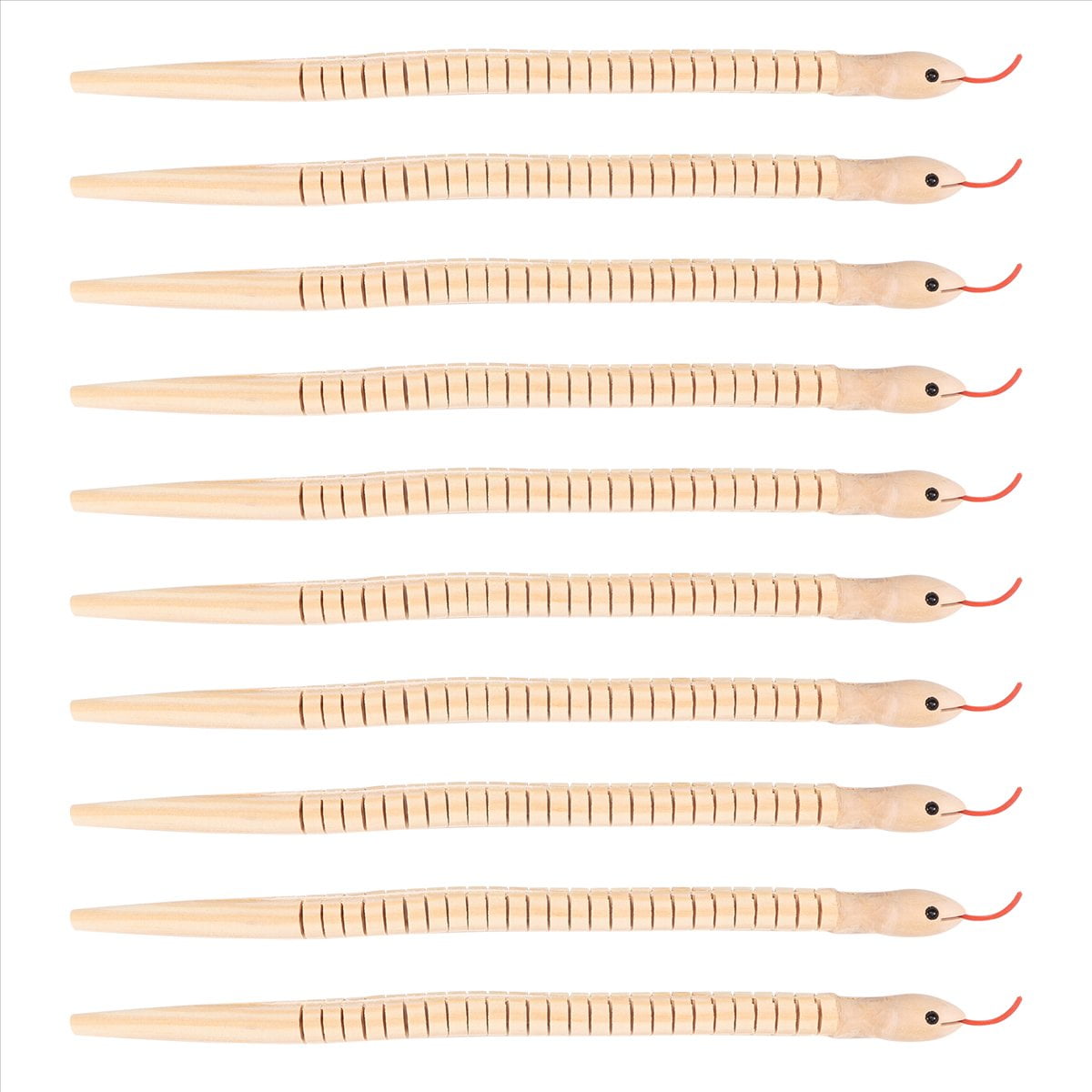 10Pcs 12 Inch Unfinished Wooden Wiggly Snakes Jointed Flexible Wooden ...