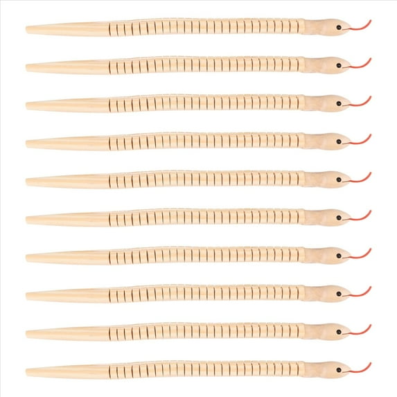 10Pcs 12 Inch Unfinished Wooden Wiggly Snakes Jointed Flexible Wooden ...