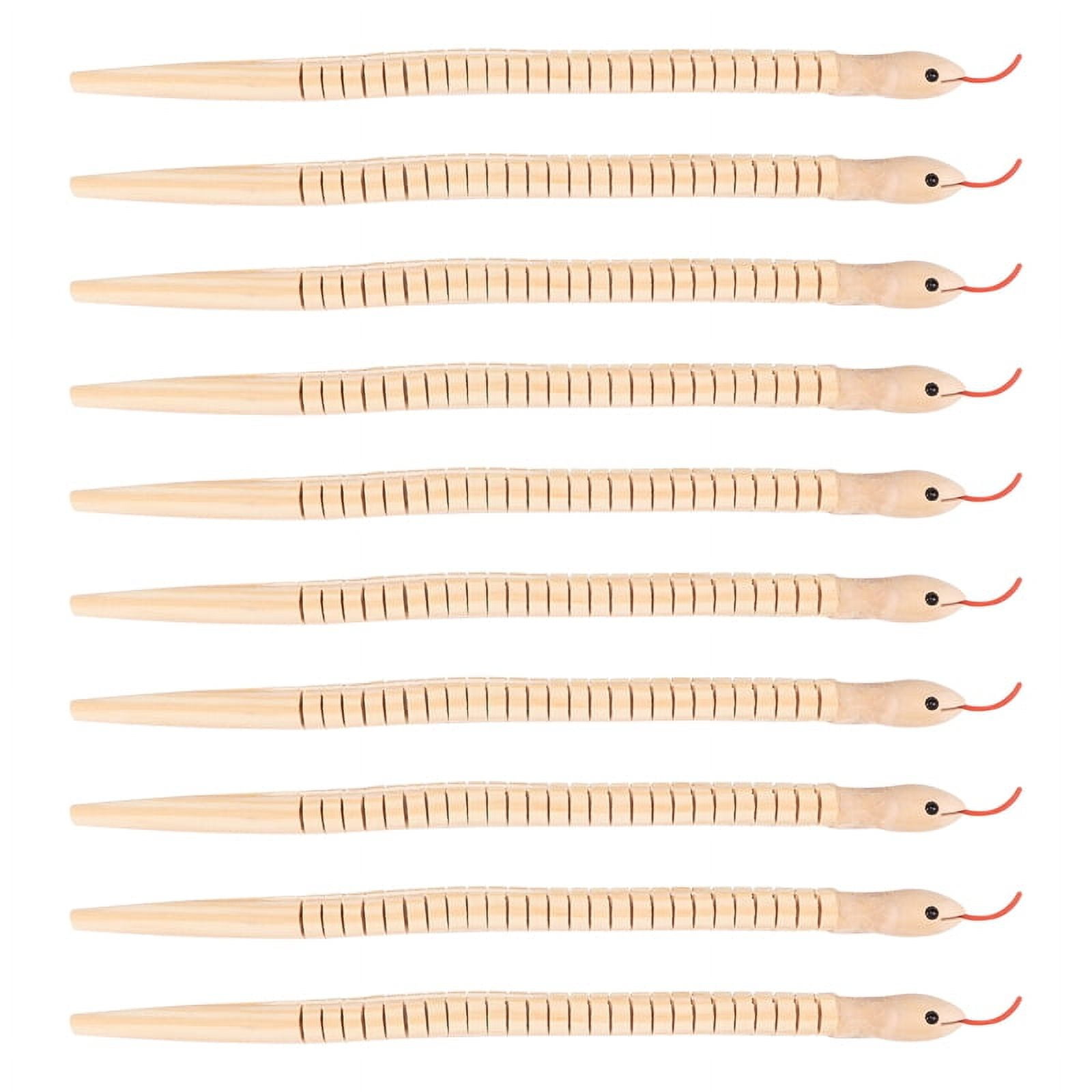10Pcs 12 Inch Unfinished Wooden Wiggly Snakes Jointed Flexible Wooden ...