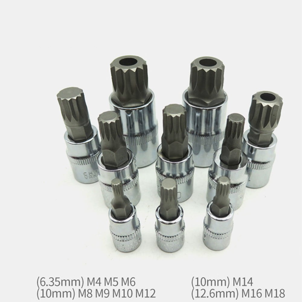 10Pcs 12 Point Triple Square Bit Socket Set For M5 M6 M8 M9 M10 M14 M16 ...