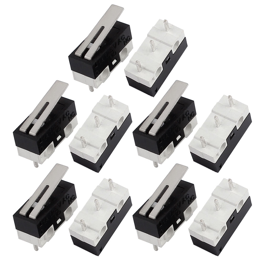 10Pcs 125V 1A 3 Terminals Momentary 13mm Lever Arm Micro Switch KW10 ...