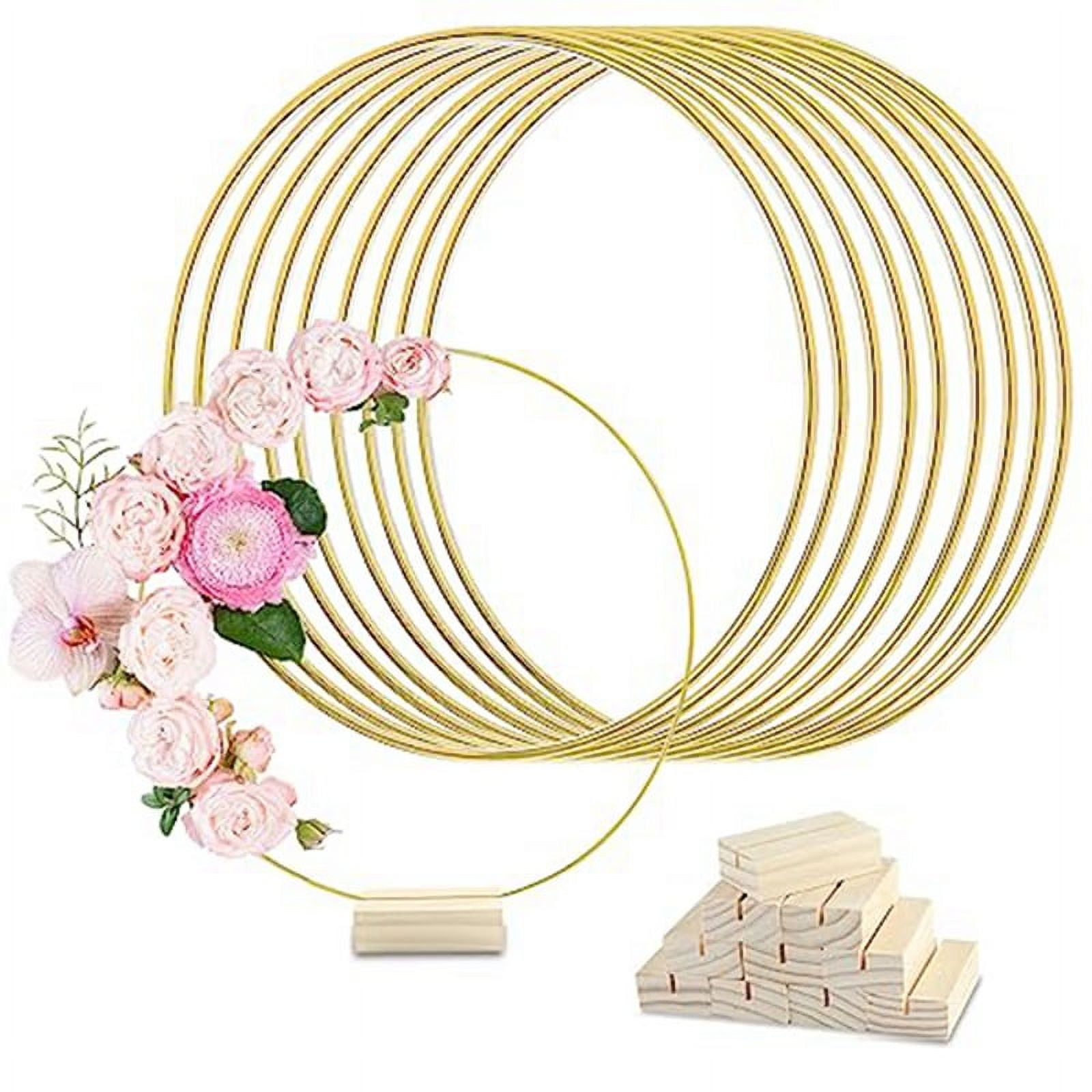10Pcs 12In Metal Floral Hoop Centerpiece with Stand for Table,Macrame ...