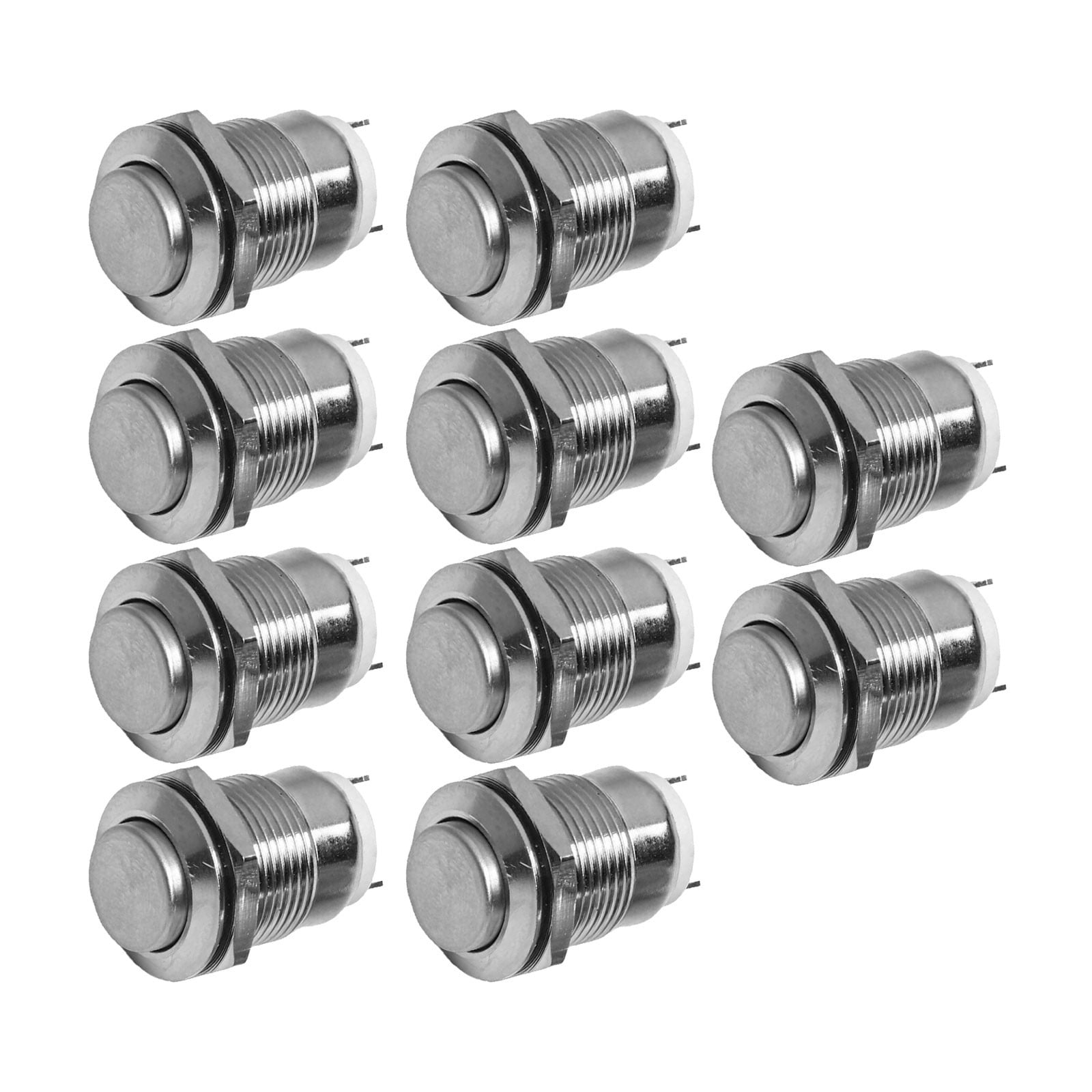 10Pcs 12Mm Momentary Push Button Switch 12V Waterproof Power Pushbutton ...