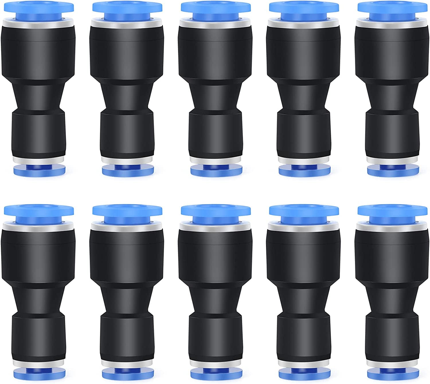 10Pcs 12Mm Od X 10Mm Od Straight Reducer To Connect Fittings, Pneumatic Union Pipe Tube Reducer ...