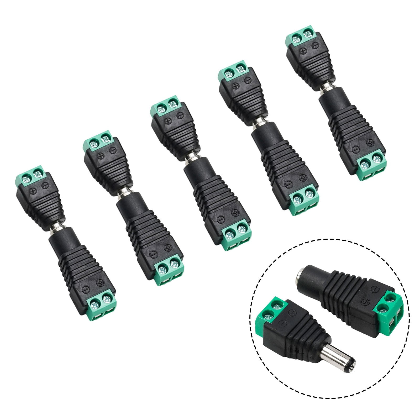 10Pcs 12V Dc Male Female Power Connector Adapter Plugs For Cctv Cable ...