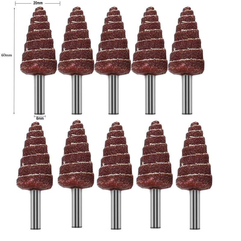 10Pcs 15/20/25/30Mm Tapered Cone Grinding Head Sanding Head Flap ...