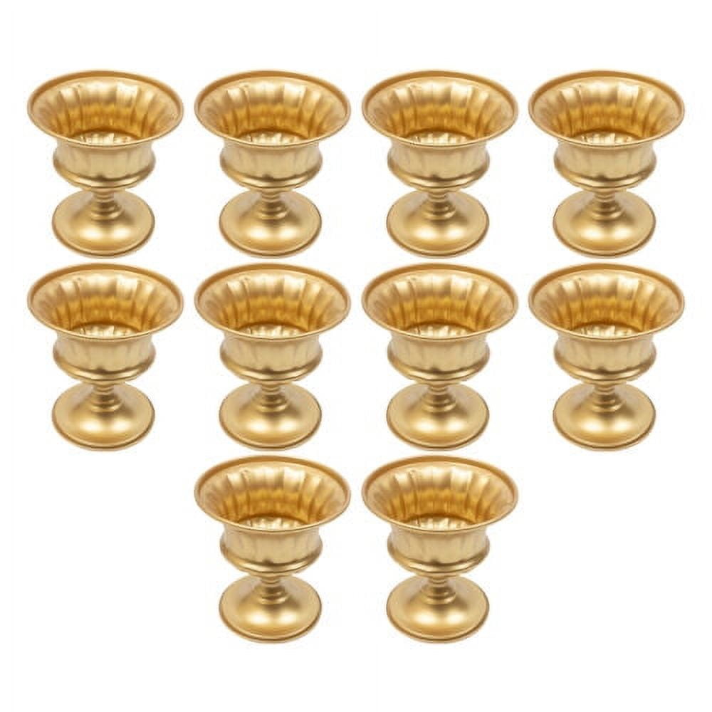 10Pcs 15cm Gold Metal Centerpieces Flower Vase Wedding Anniversary ...