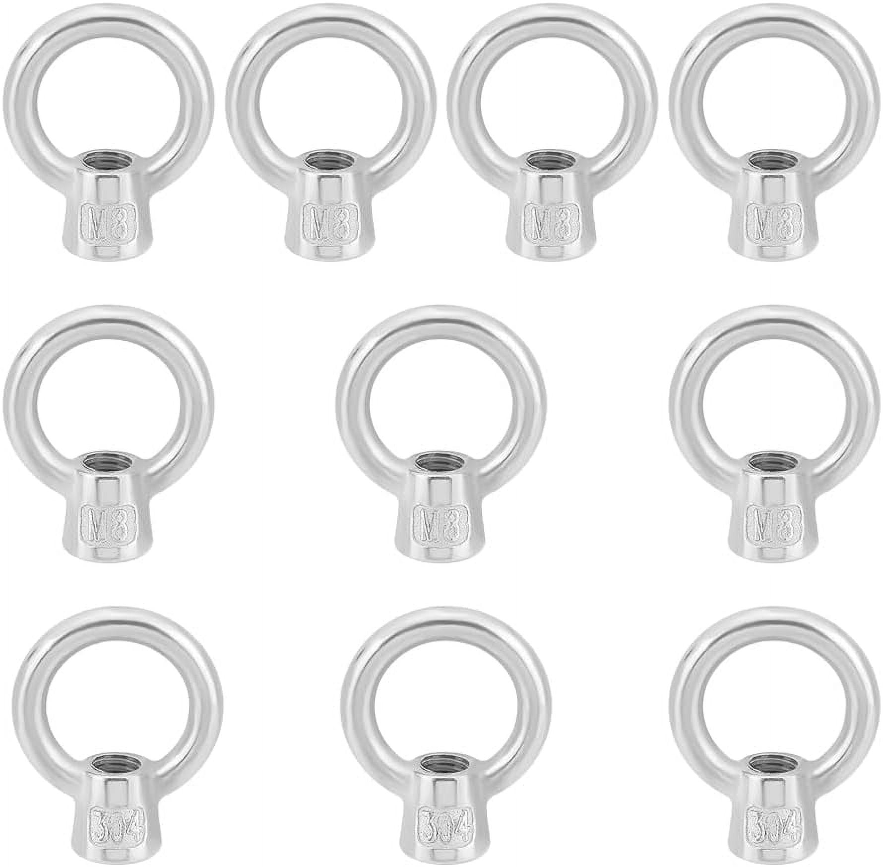 10Pcs 15mm Inner Diameter Lifting Eye Nuts Stainless Steel Nut Fastener ...