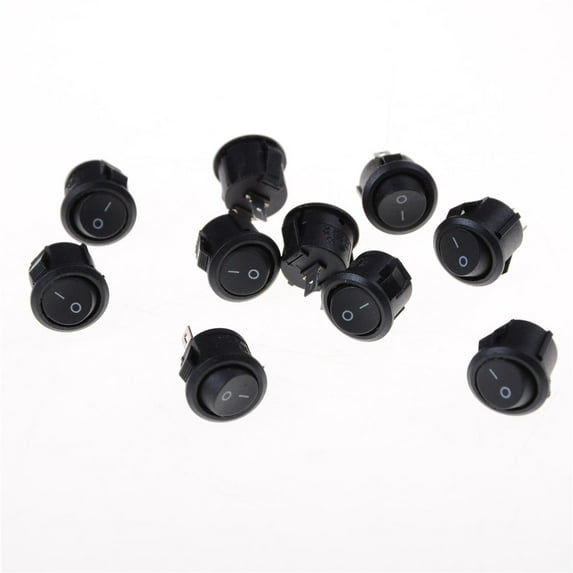 10Pcs 16mm Small Round Boat Rocker Switches 2 Pin ON-OFF Rocker Switch ...