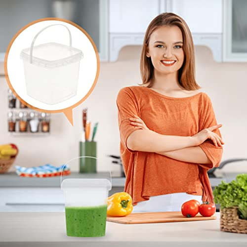 10Pcs 17 oz Food Storage Bucket, Square Clear PP Material Ice Cream ...