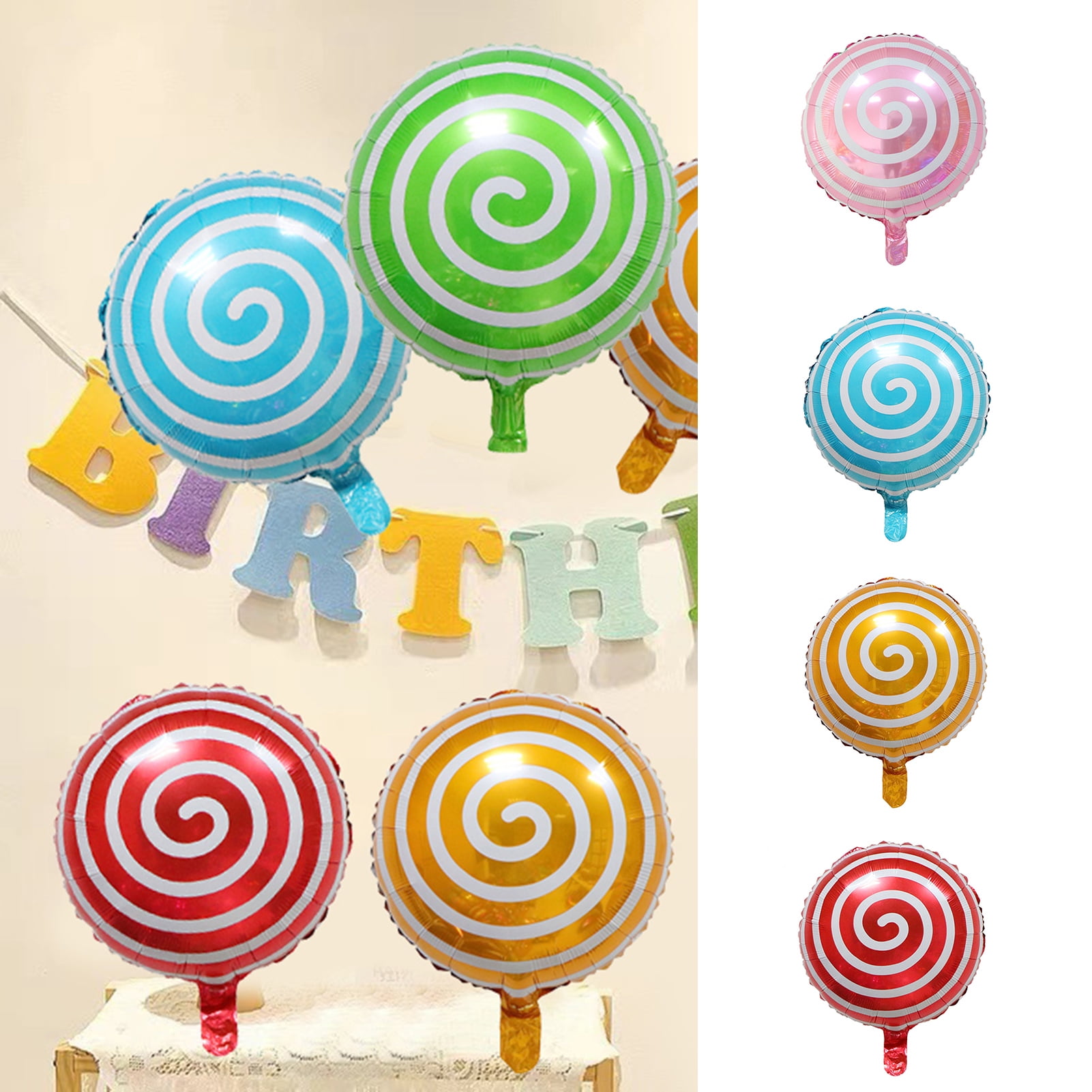 10Pcs 18 Inches Lollipop Balloon Round Leakproof Multi-colors Strong ...