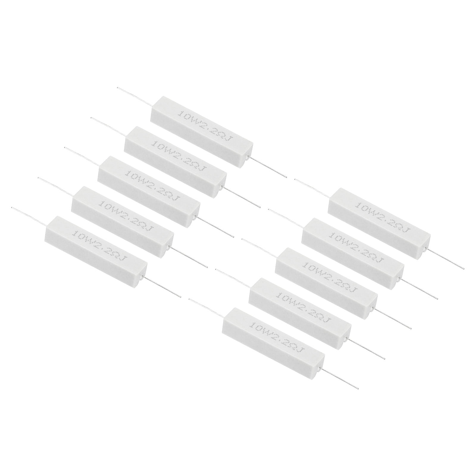 10Pcs 2.2 Ohm Resistors, 10W Ceramic Cement Resistor Power Cement ...