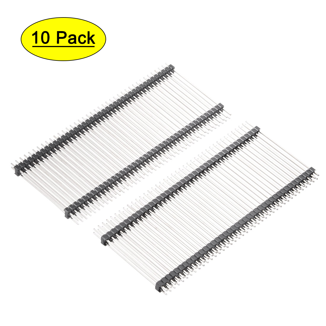 10Pcs 2.54mm Pitch 40-Pin 40mm Length 2 Row Straight Connector Pin ...