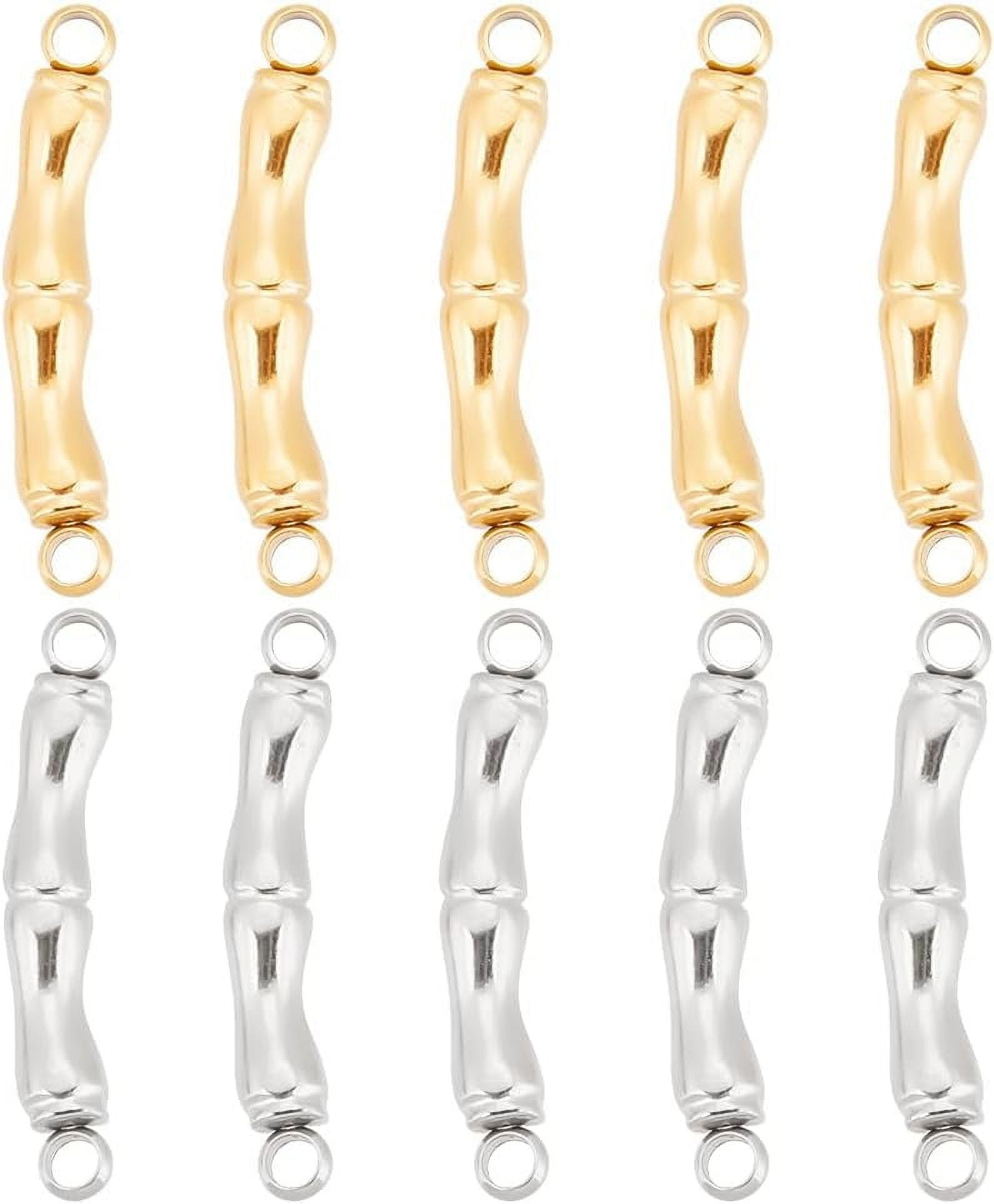 10Pcs 2 Colors Bamboo Connector Charms for DIY Bracelet Necklace ...