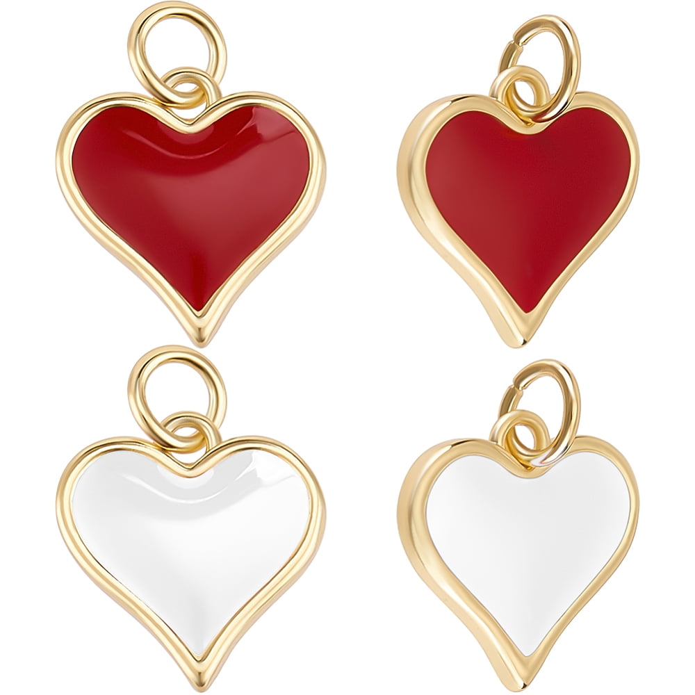 10Pcs 2 Colors Real 18K Gold Plated Brass Charms with Enamel and Jump ...