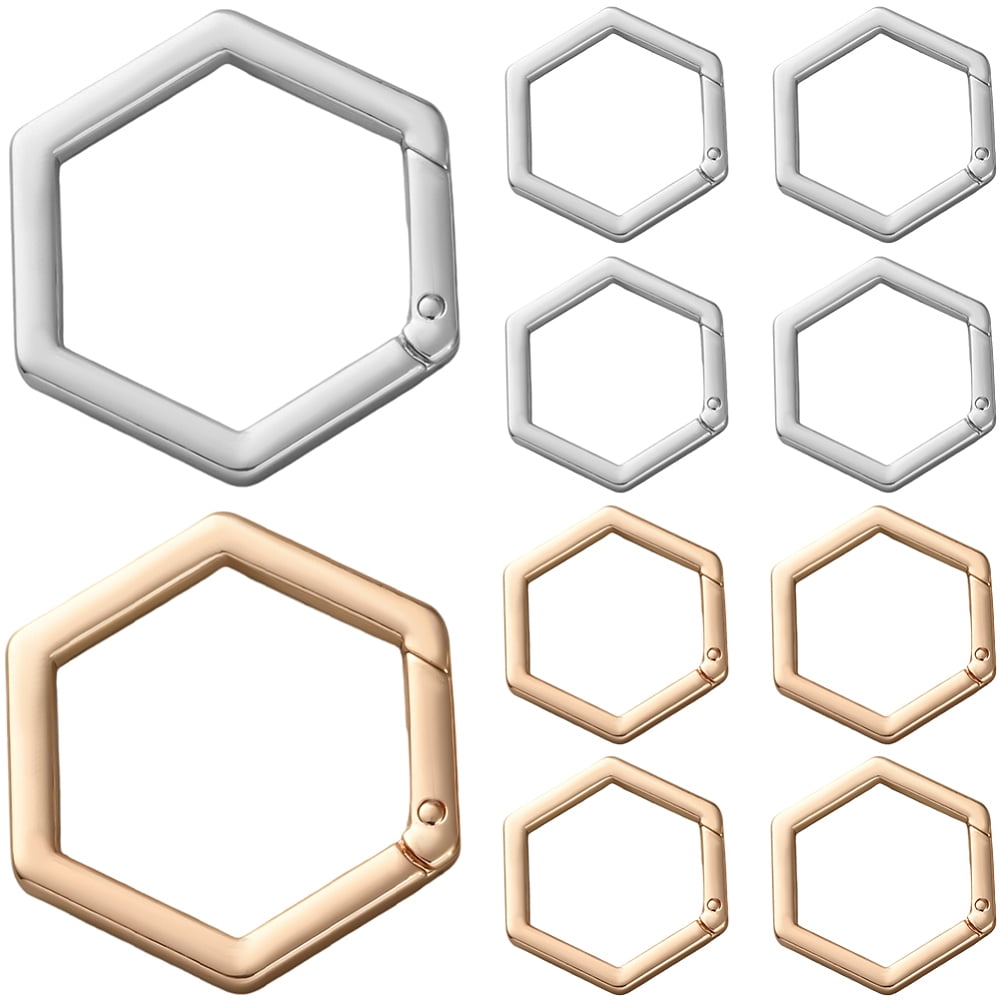 10Pcs 2 Colors Zinc Alloy Spring Gate Rings Platinum Light Gold 46 ...