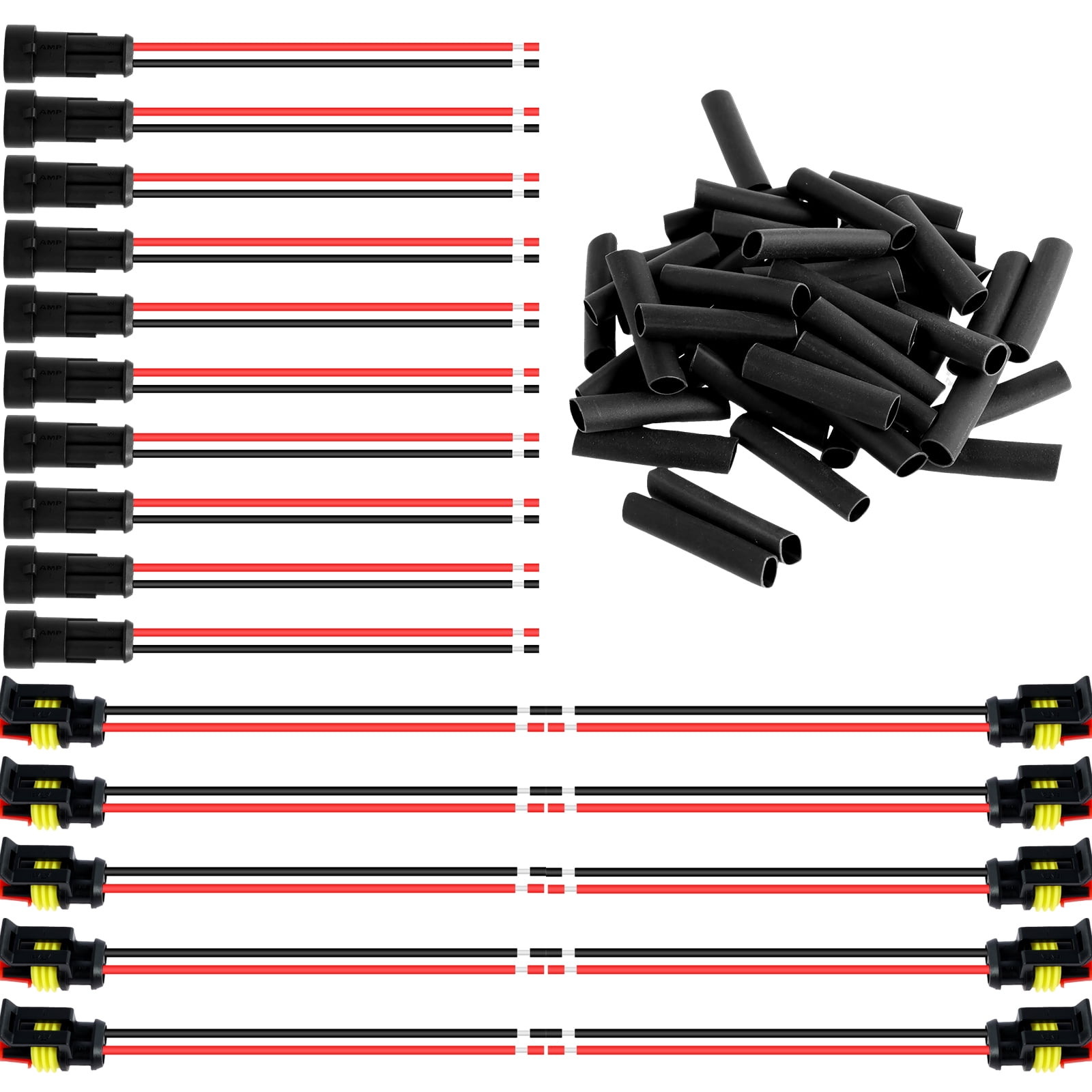 10Pcs 2 Pin Connector Waterproof 22-16 AWG Car Wire Connectors Eco ...