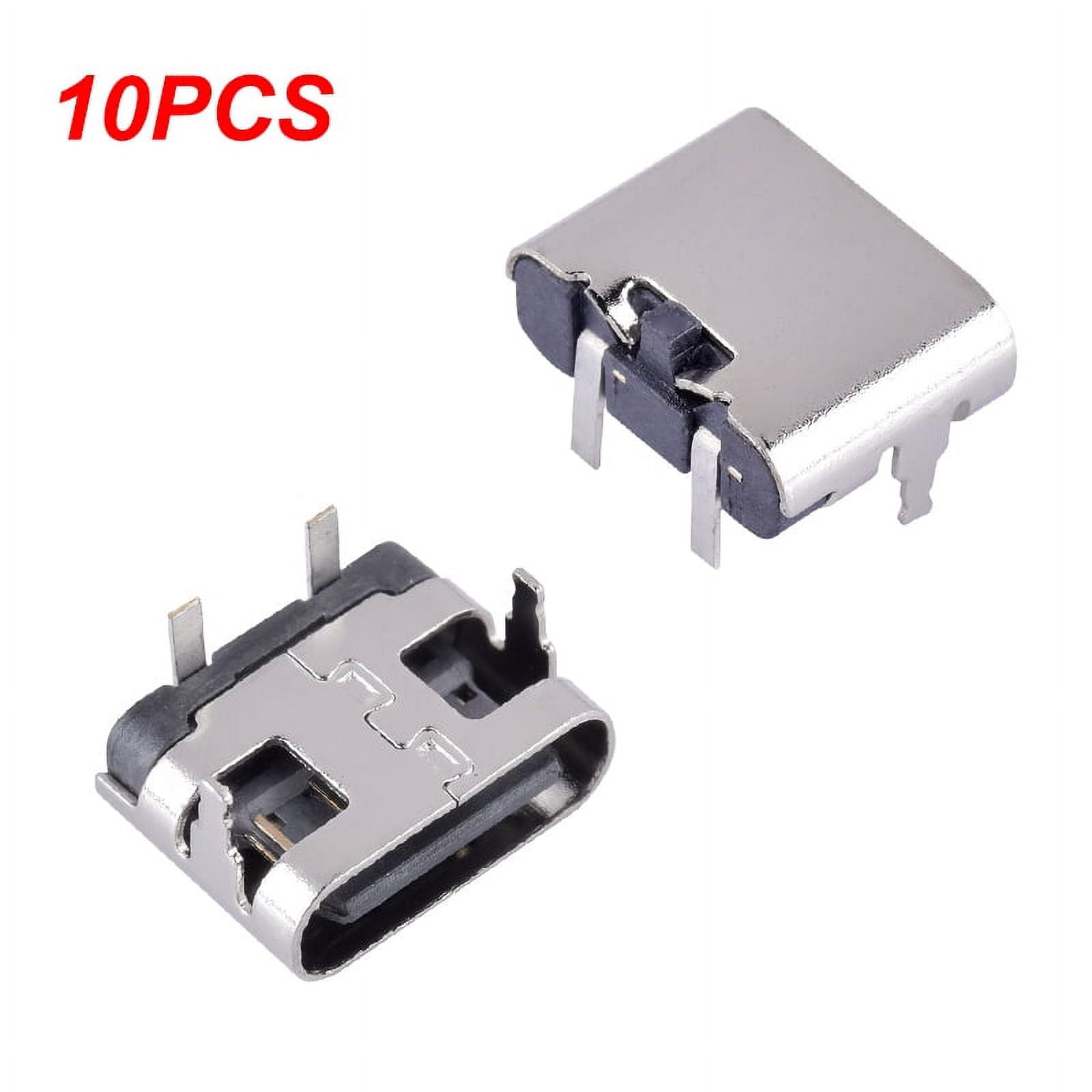 10Pcs 2 Pin Micro Type C Connector Socket USB 3.1 Type-C Female Power ...