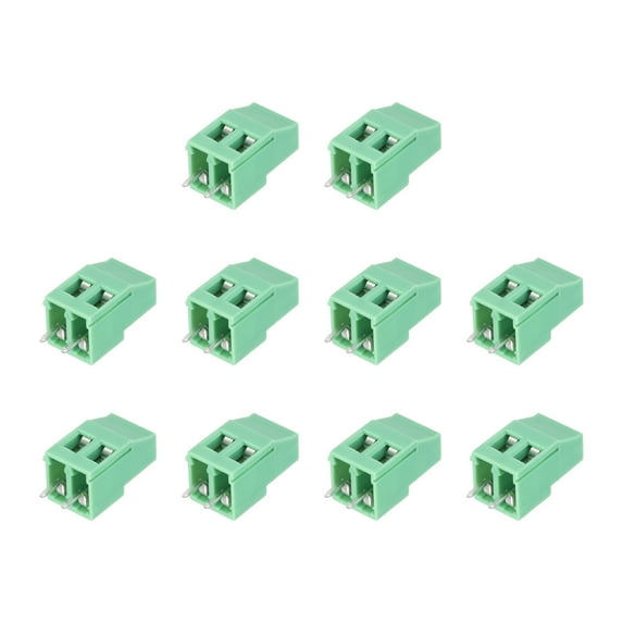 10Pcs 2 Pin PCB Mount Screw Terminal Block Connectors 5.08mm 0.2 Inch ...