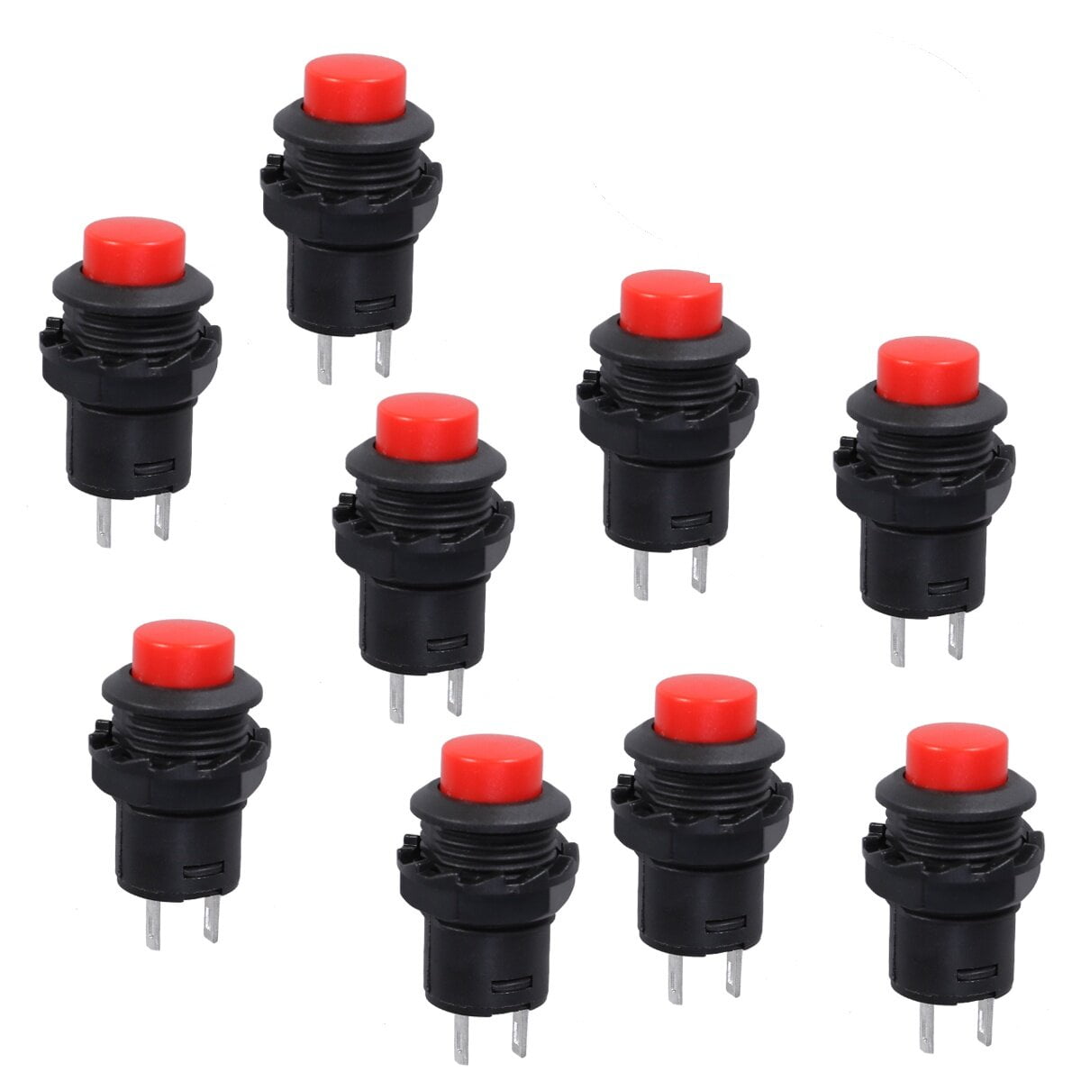 10Pcs 2 Pin Self Locking SPST Push Button AC 125V/3A Self Locking ...