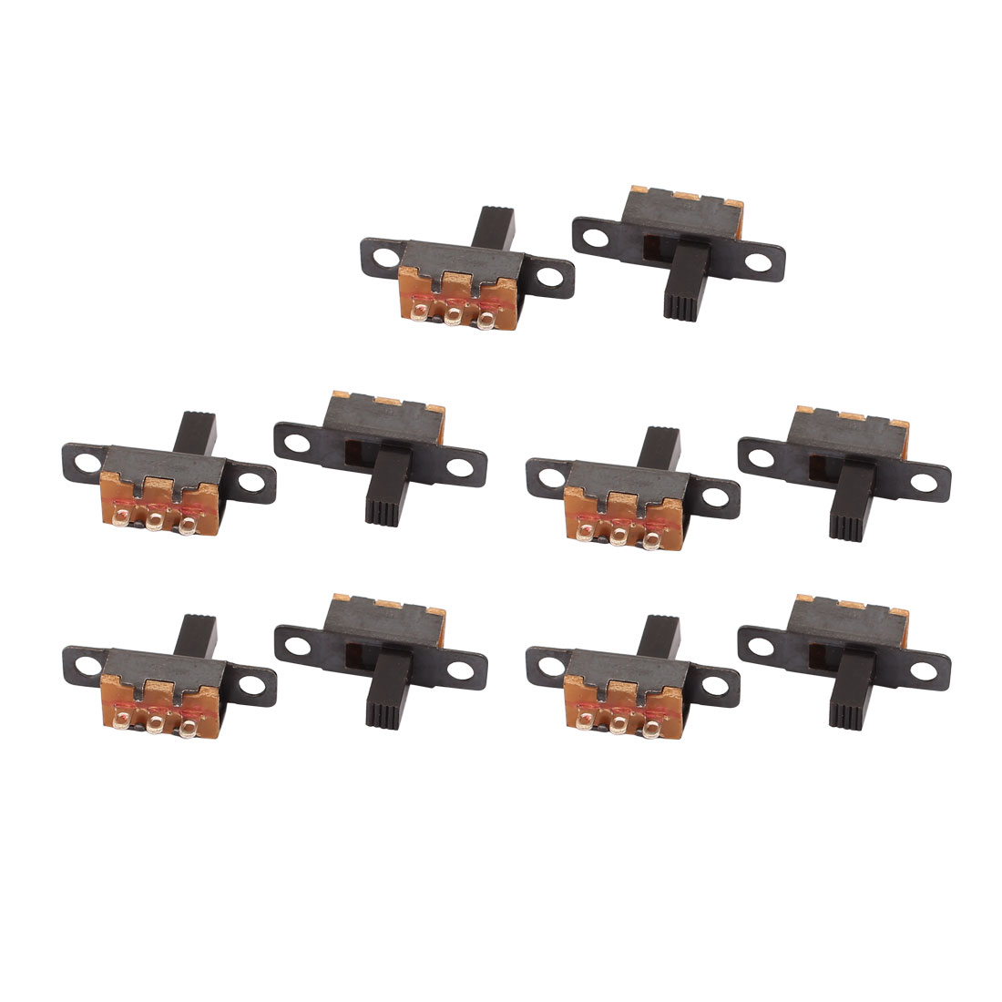 10Pcs 2 Position 3P SPDT Panel Mount Micro Slide Switch Latching Toggle ...