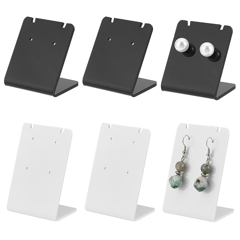 10Pcs 2 Styles Organic Glass Acrylic Earring Displays Sets L-Shaped ...