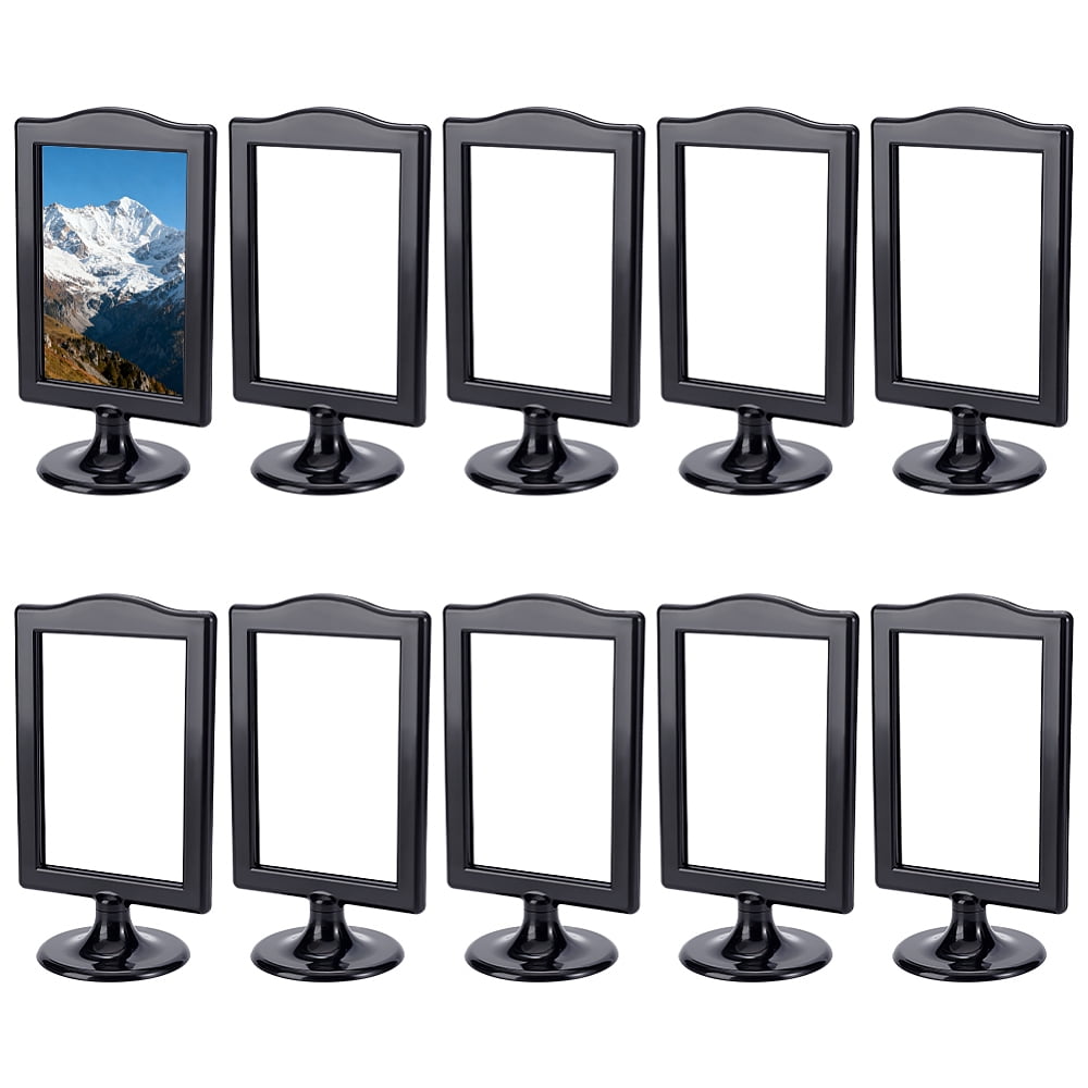 10Pcs 2 Styles PVC Double-sided Nail Art Display Stand Rectangle Black ...