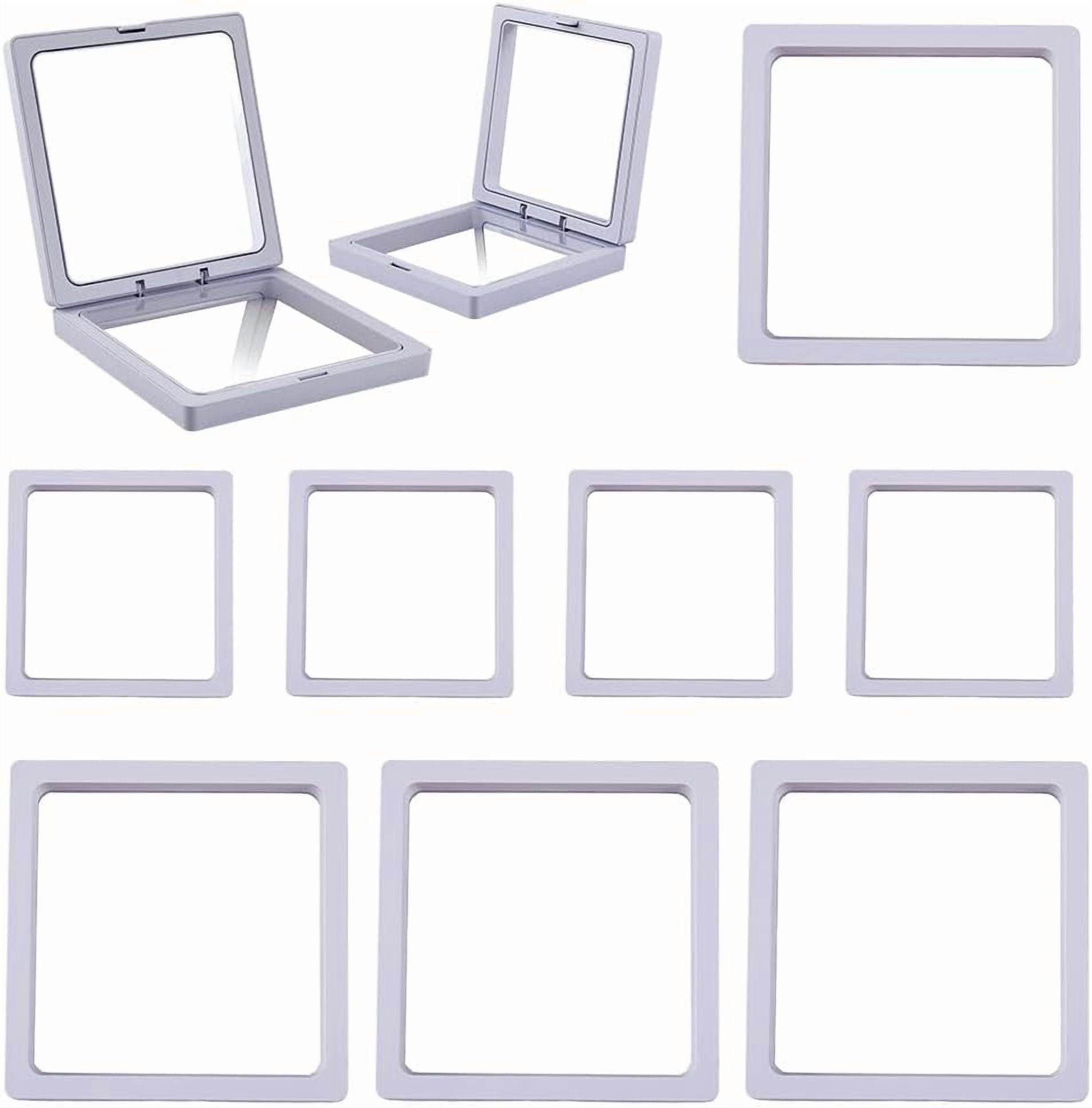 10Pcs 2 Styles Plastic 3D Film Floating Frame Displays Cases Square ...