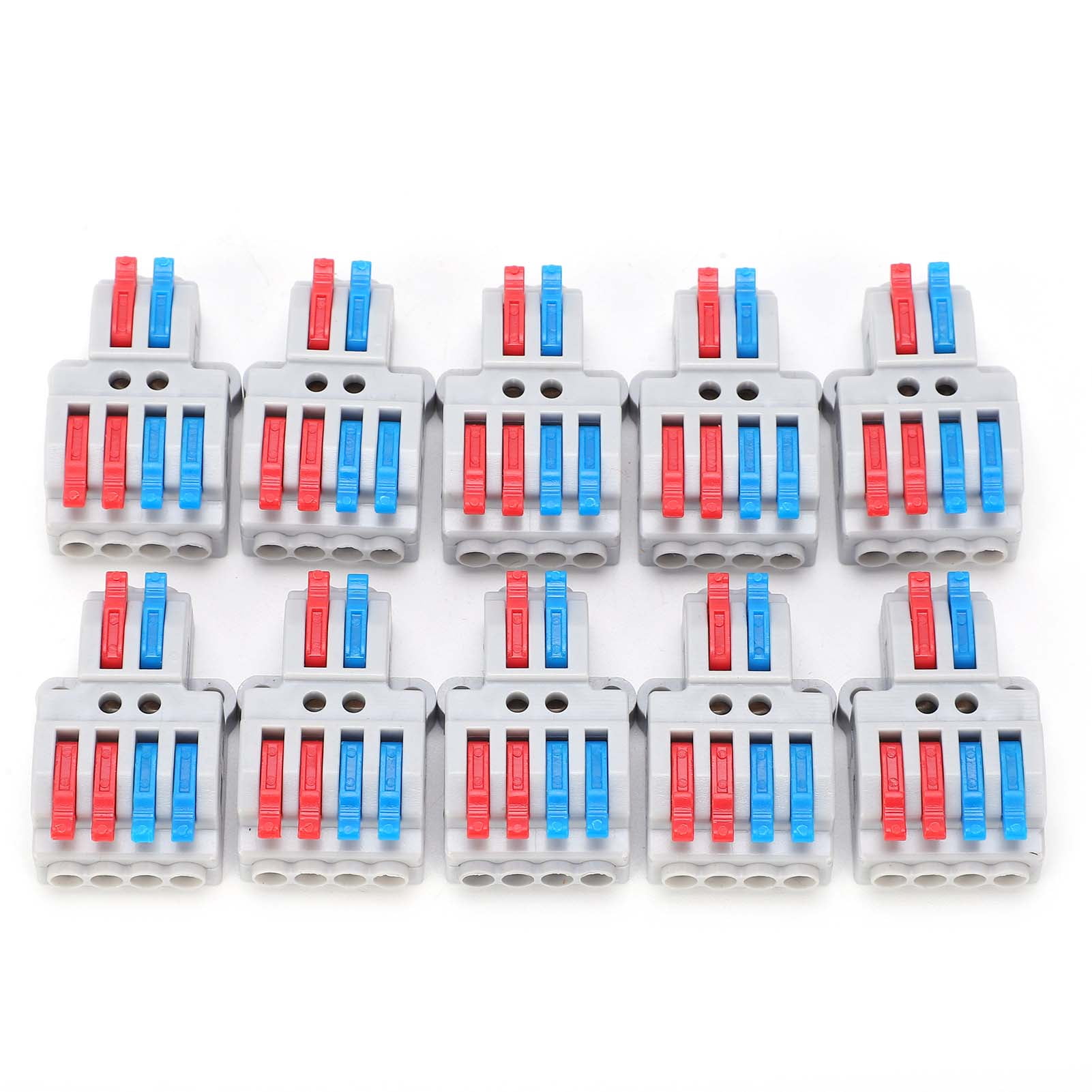 10Pcs 2‑in‑4‑out Wire Conductor Connector Splitter Fast Terminal Block ...
