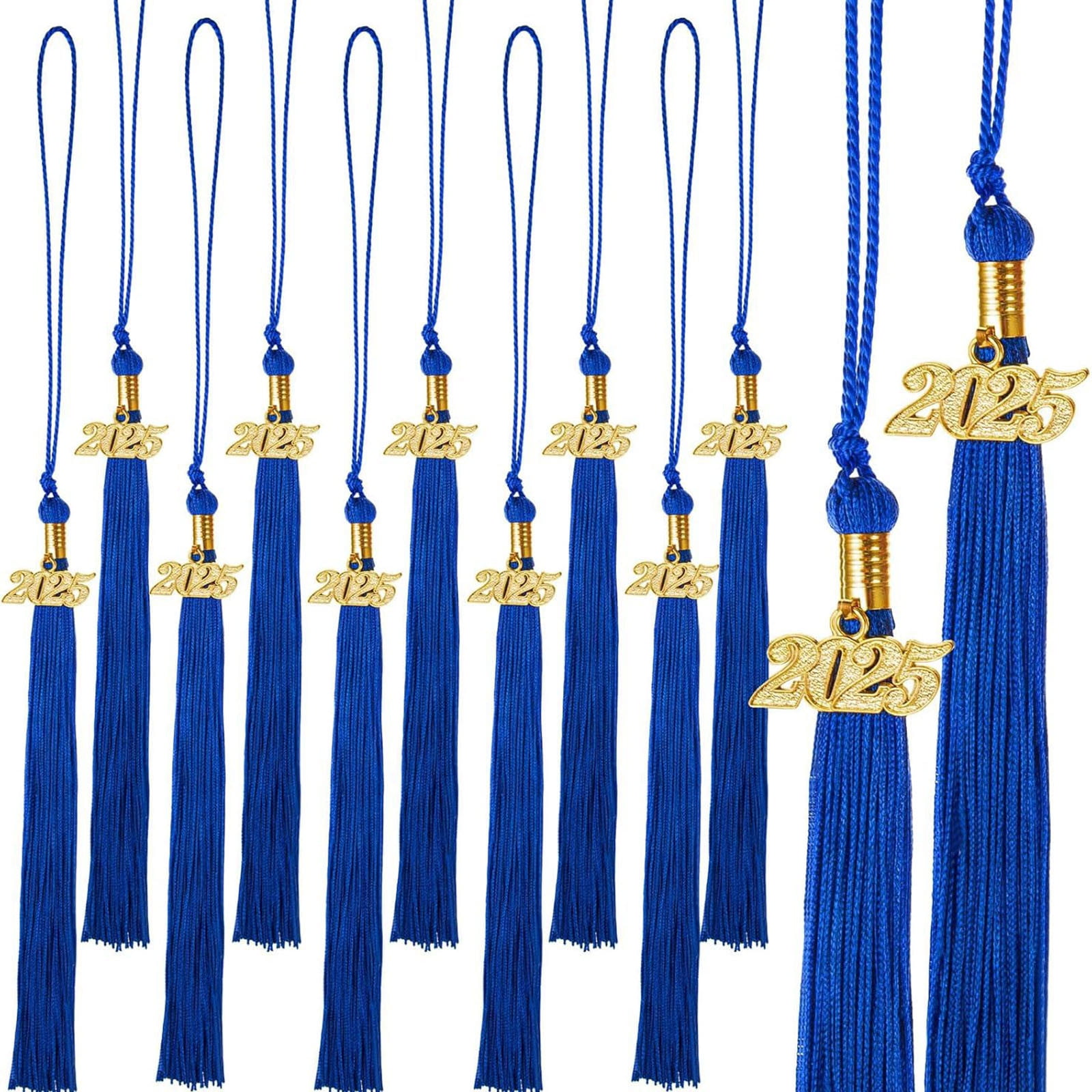 10Pcs 2025 Tassel Graduation Black And Gold Graduation Tassel For ...