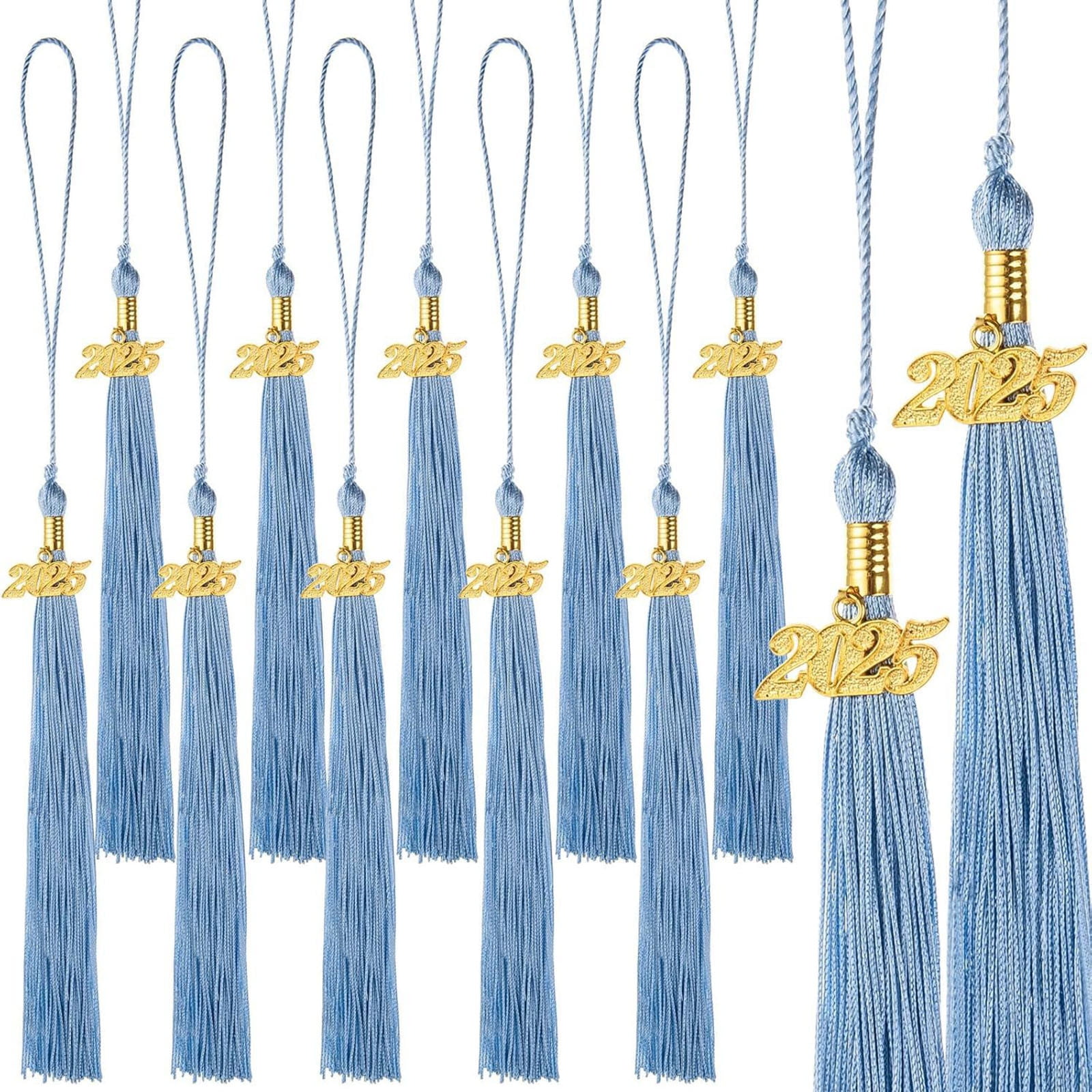 10Pcs 2025 Tassel Graduation Black And Gold Graduation Tassel For ...