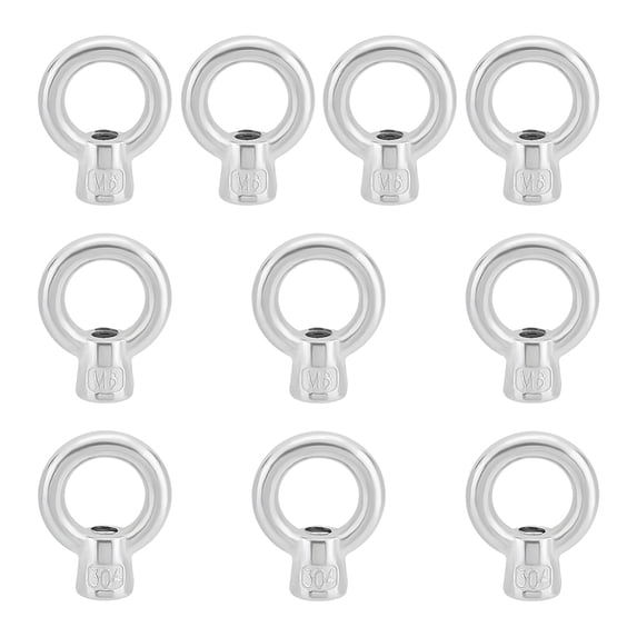 10Pcs 21mm Inner Diameter Lifting Eye Nuts Stainless Steel Nut Fastener ...
