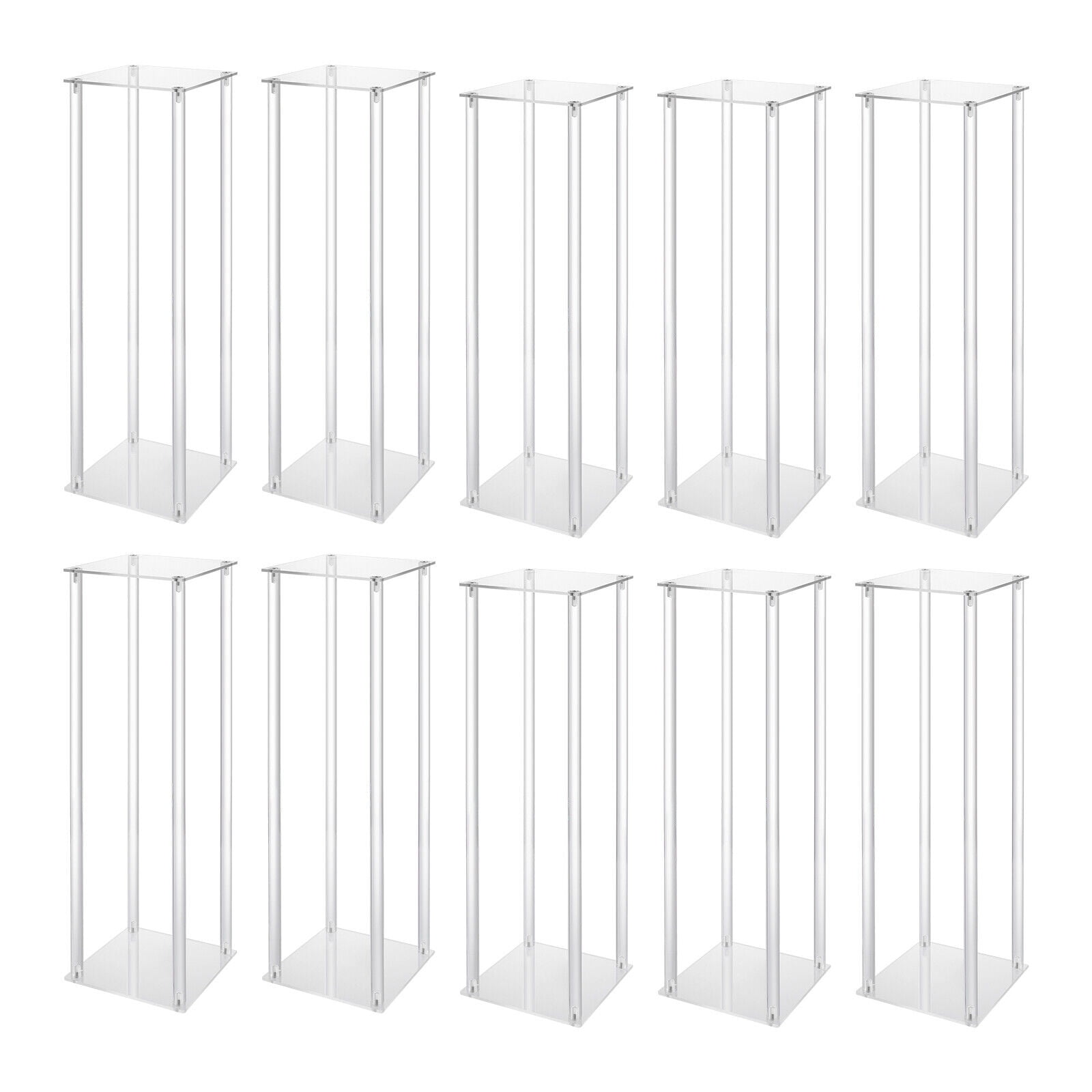 10Pcs 24inch Clear Acrylic Vases Column Flower Stand Party Wedding ...