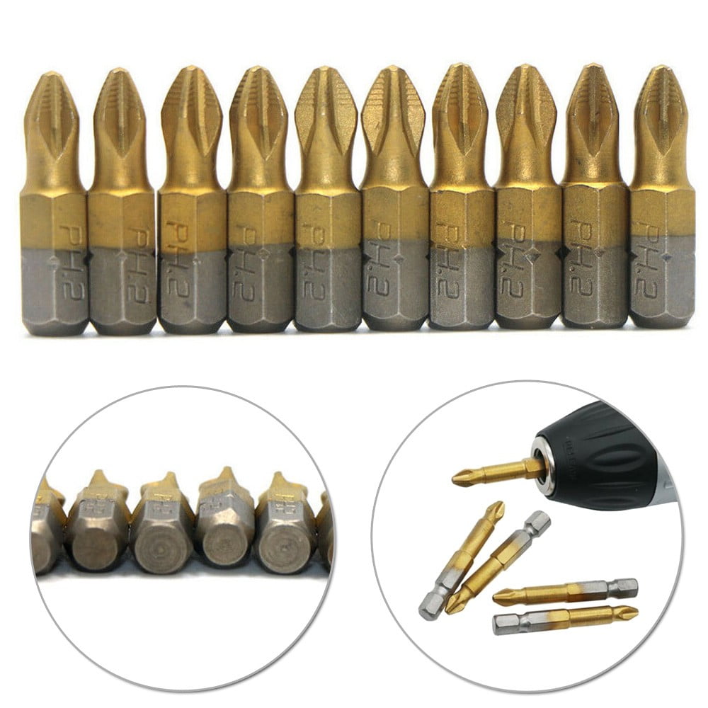 10Pcs 25Mm Multi-Function Extra Hard Non-Slip Ph2 Cross Screwdriver ...