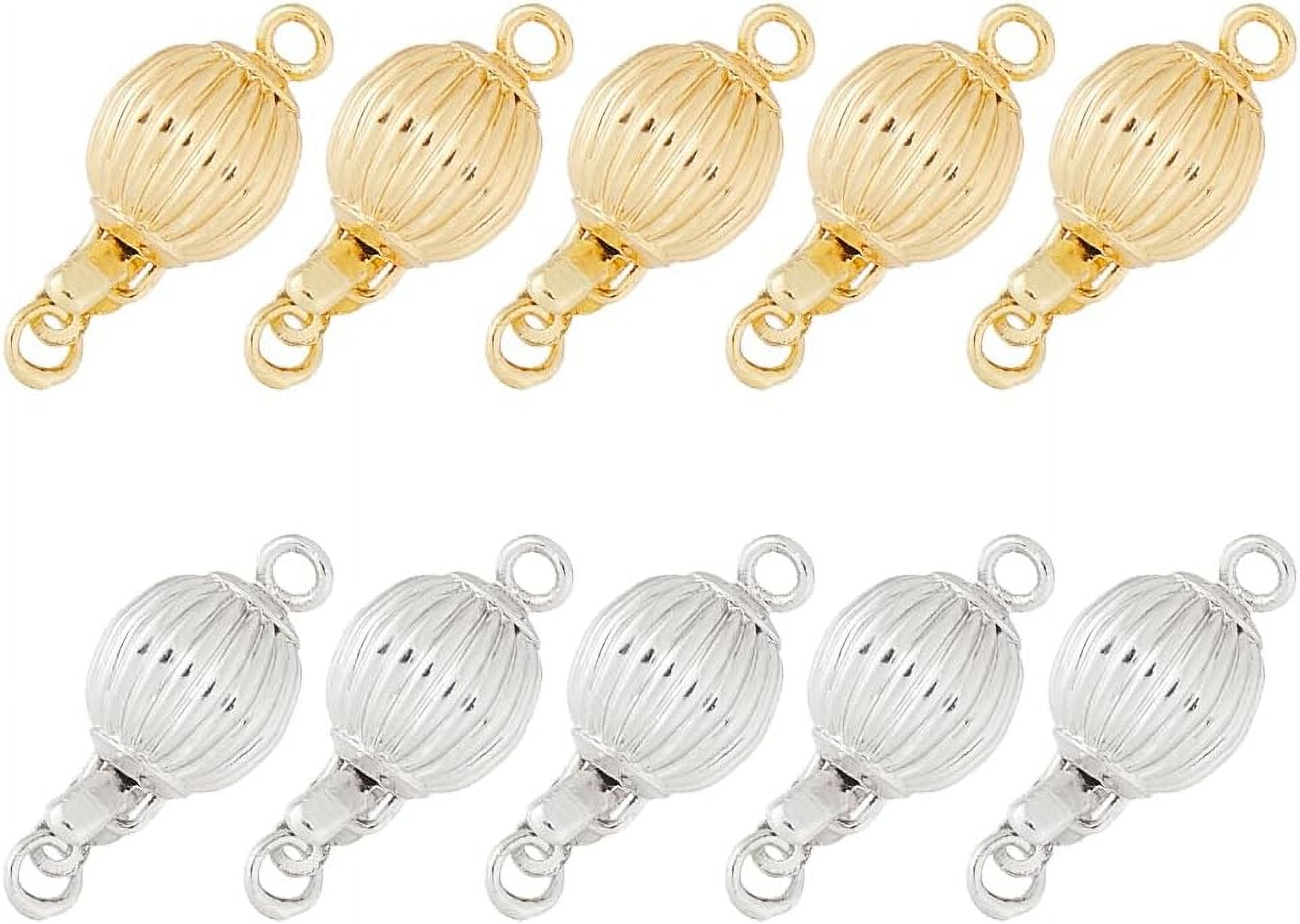 10Pcs 2Colors Brass Box Clasps Gold Corrugated Ball Clasp Lantern ...