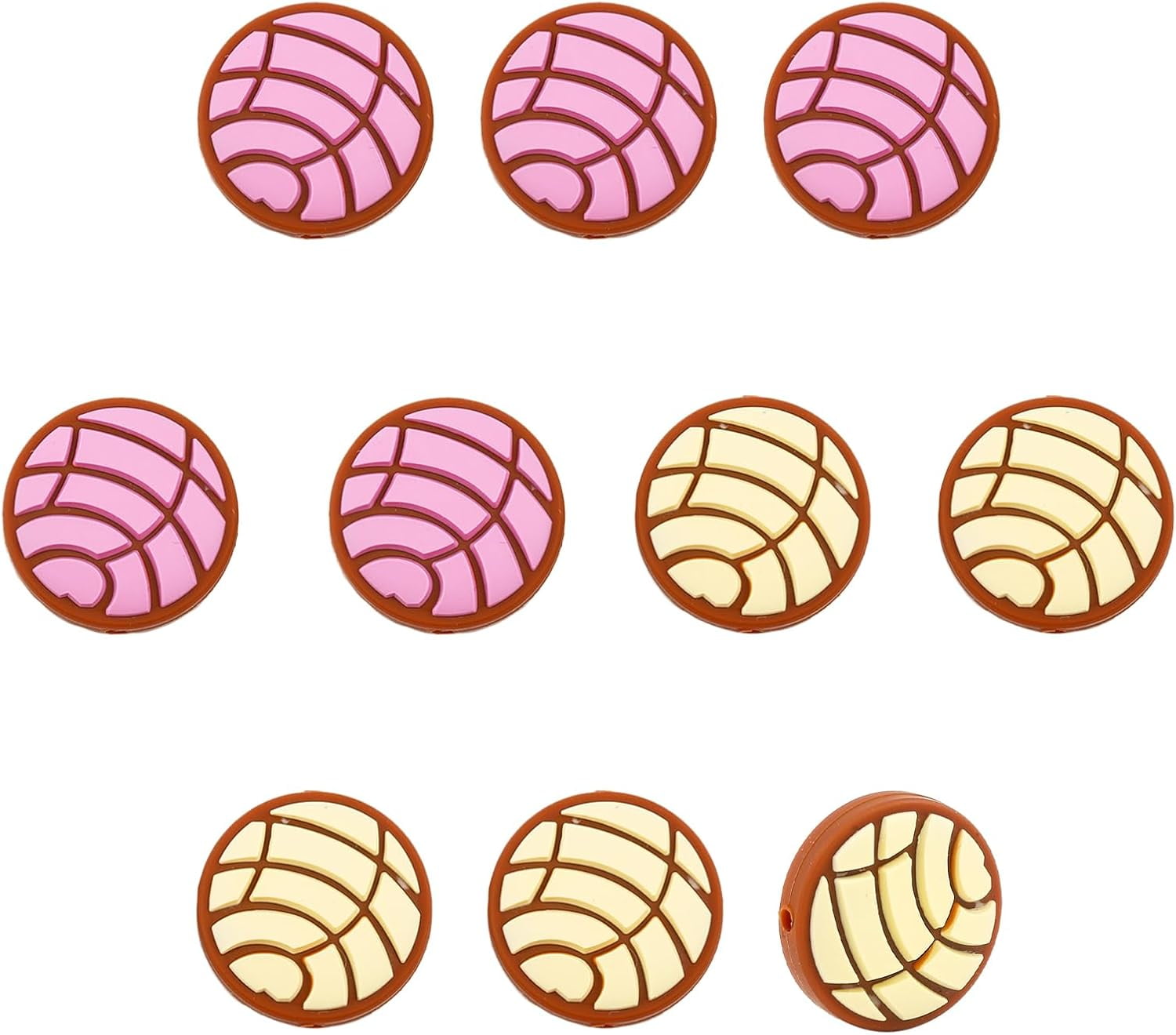 10Pcs 2Colors Cartoon Concha Bread Shape Silicone Beads for DIY DIY ...