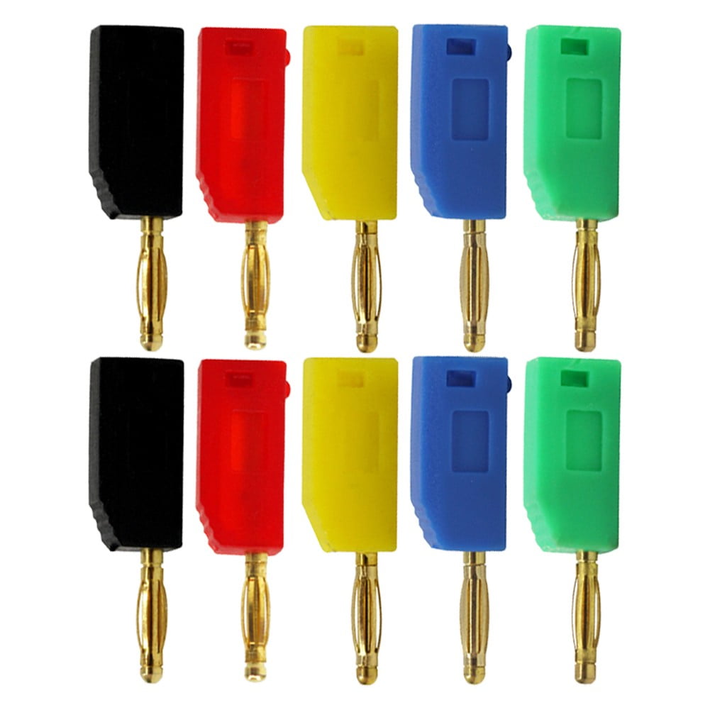 10PCS 2MM Banana Plug Stackable Gold Plating Electrical Terminal ...