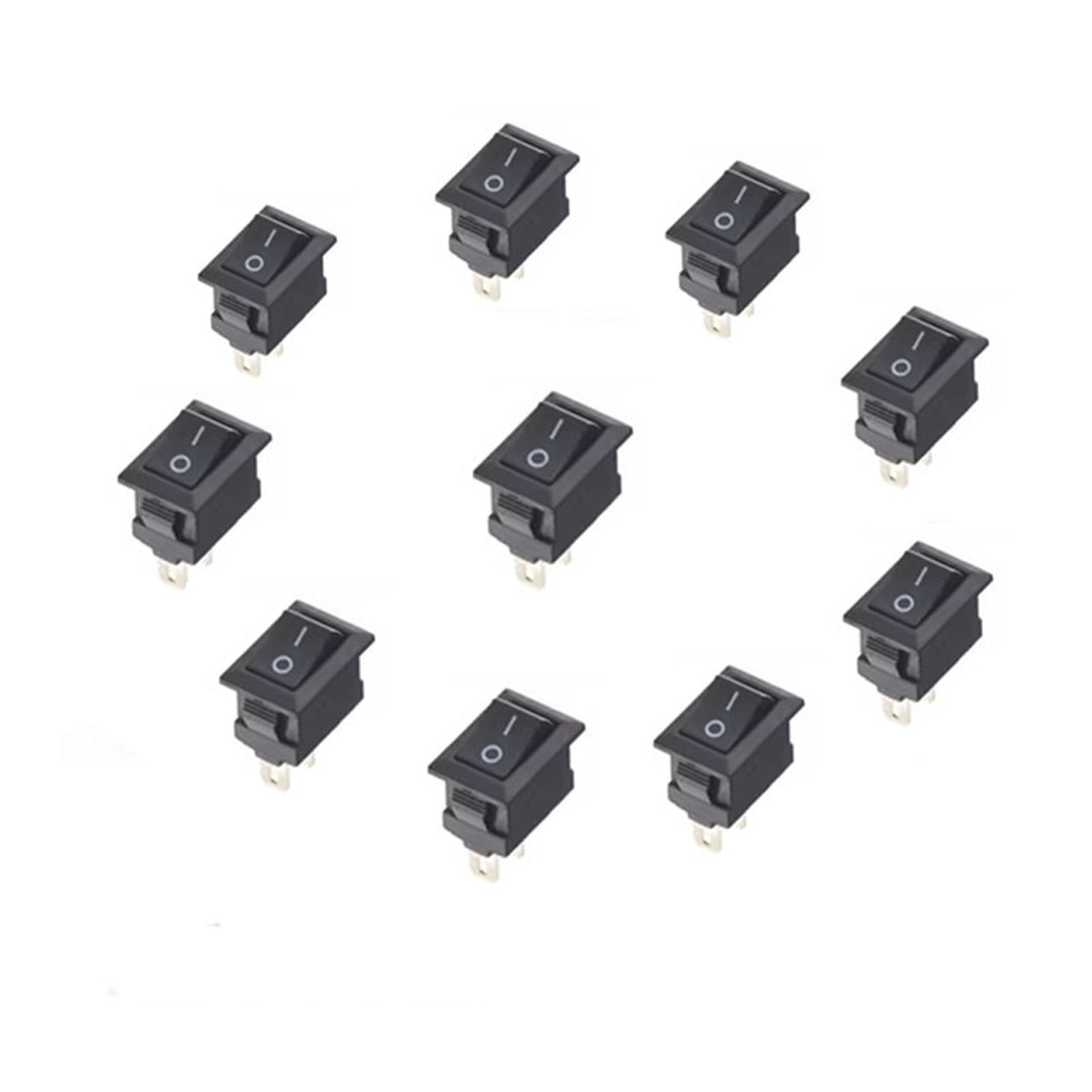 10Pcs 2Pins Electrical Power Boat Shape ON-OFF Rocker Switches Toggle ...