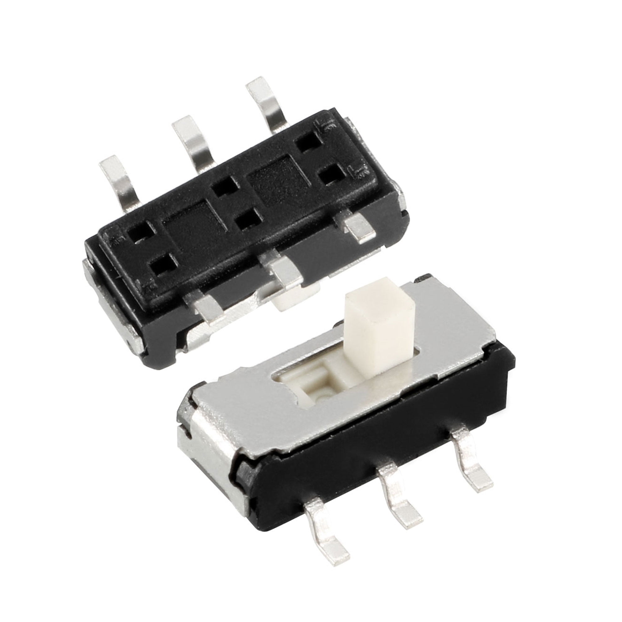 10Pcs 2mm Vertical Slide Switch DPDT 2P2T 6 Terminals Panel Latching ...