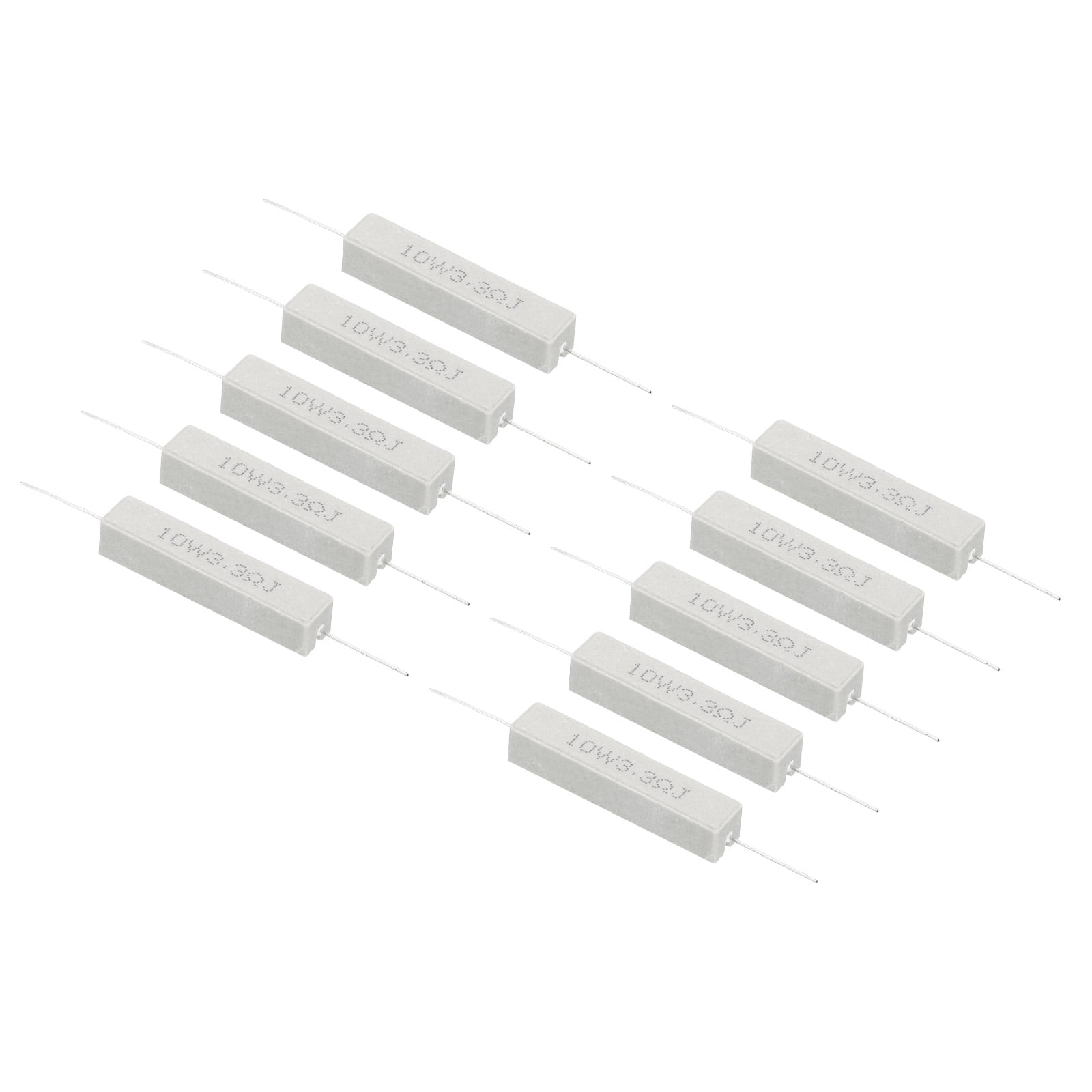 10Pcs 3.3 Ohm Resistors, 10W Ceramic Cement Resistor Power Cement ...