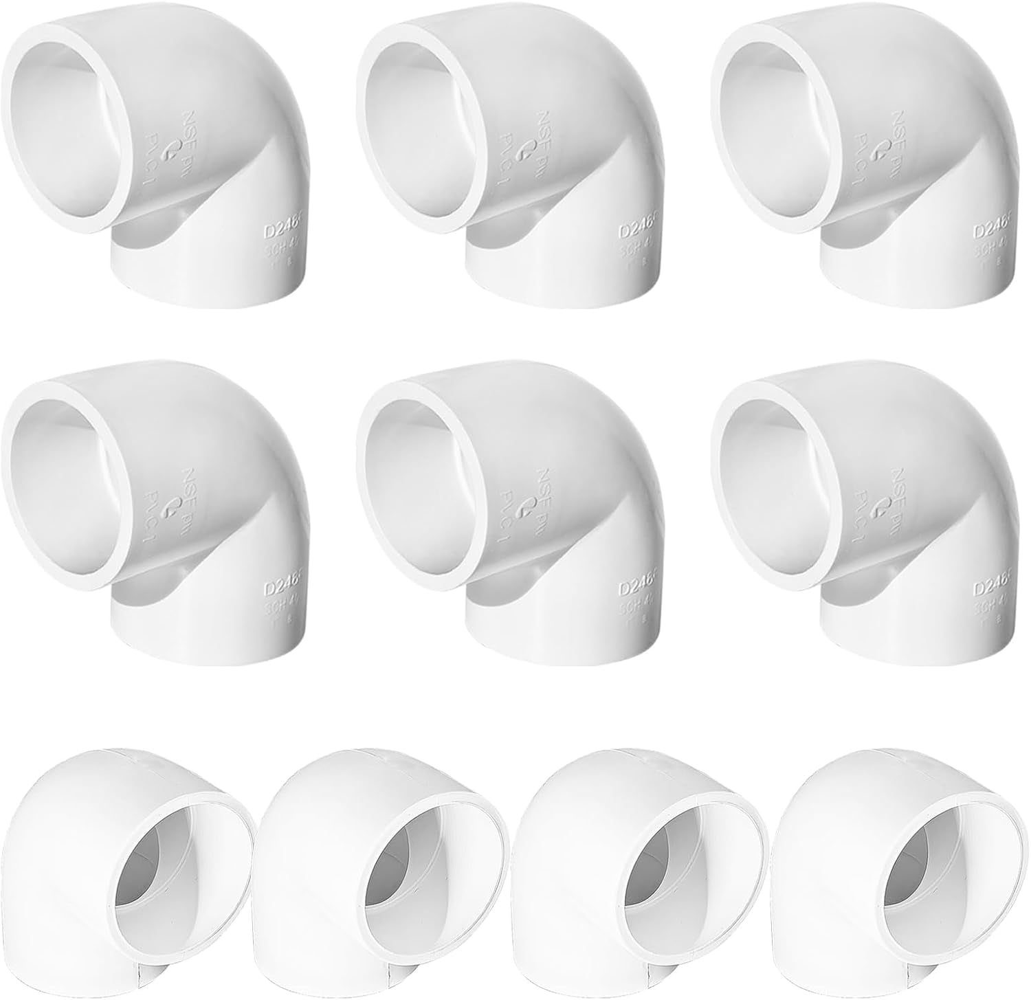 10Pcs 3/4" PVC 90 Degree Elbow Pipe Fitting, 2 Way Right Angle Pipe ...