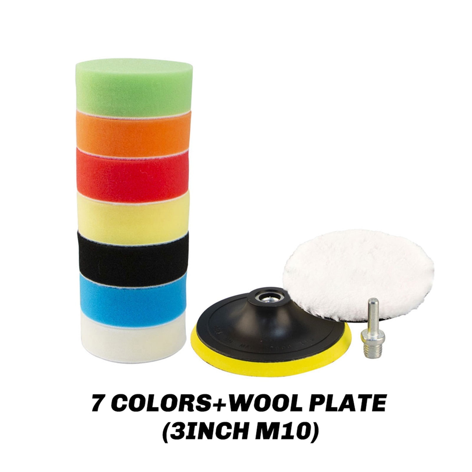10Pcs 3''5''6''7'' Buffing Sponge Polishing Pad Hand Tool Kit Compound ...