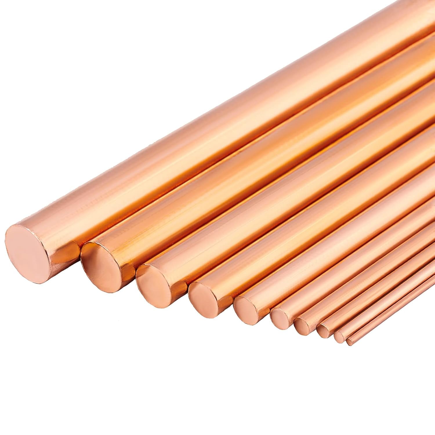 10Pcs 3.9 inch Pure Copper Round Rod 10 Size Metal Lathe Bar Red Copper ...