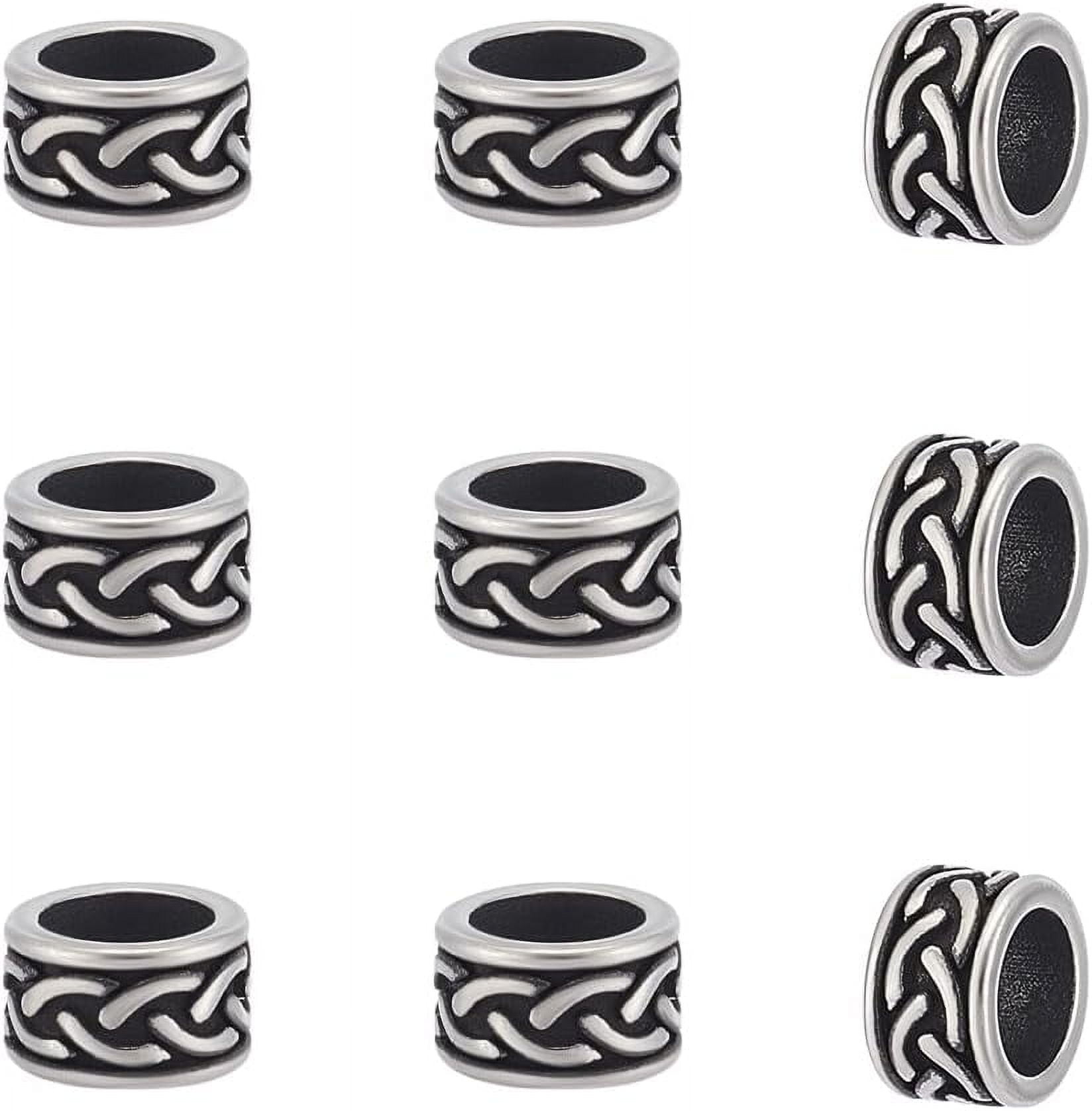 10Pcs 304 Stainless Steel European Beads Silver Tibetan Style Metal ...