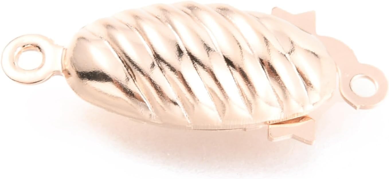 10Pcs 304 Stainless Steel Oval Box Clasps Multi-Strand Clasps Rose Gold ...