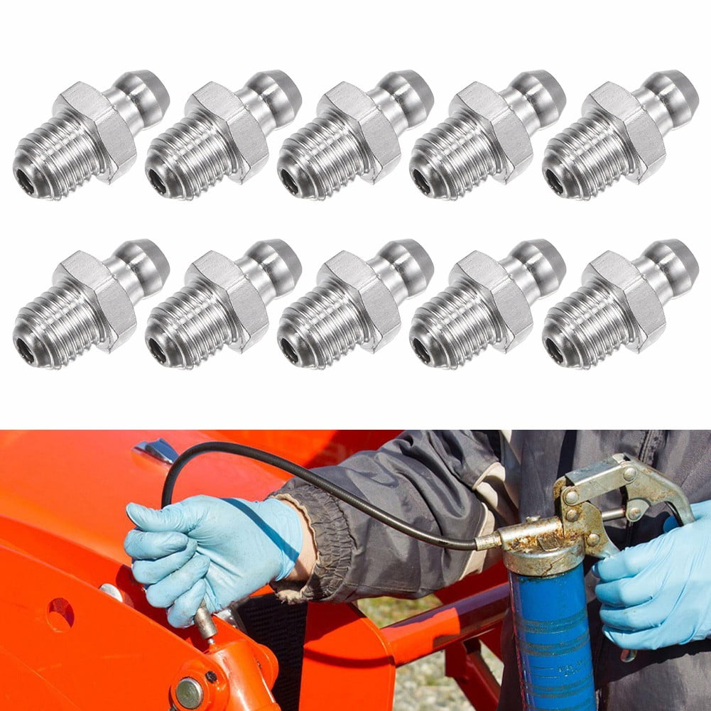 10Pcs 304 Stainless Steel Straight Hydraulic Grease Fitting M8 X 1Mm ...