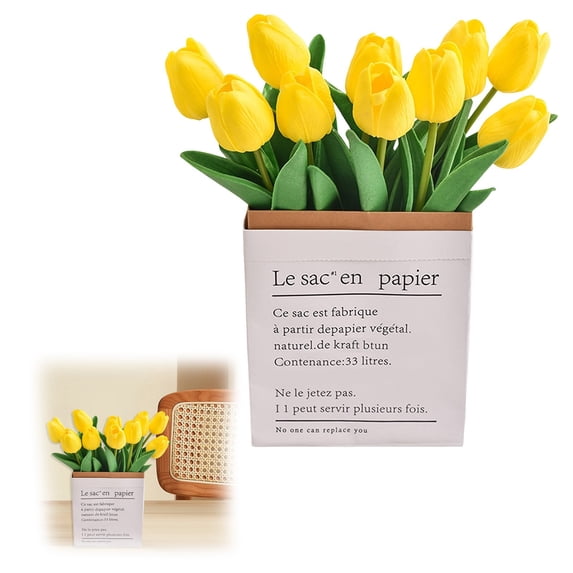 10Pcs 35Cm/13.77 Inch Valentine'S Day Artificial Flowers Real Pu Tulips ...