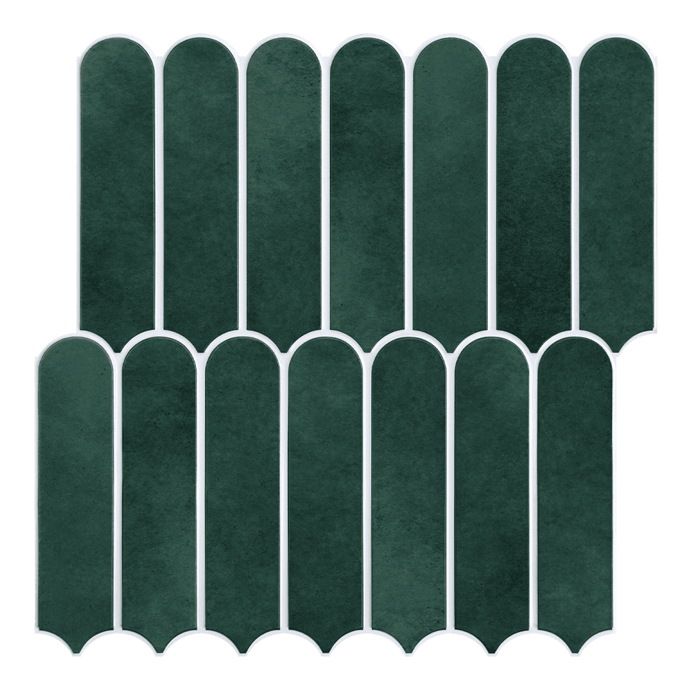 10Pcs | 3D Dark Green Peel and Stick Wall Tile, Matte Fish Scale Peel ...