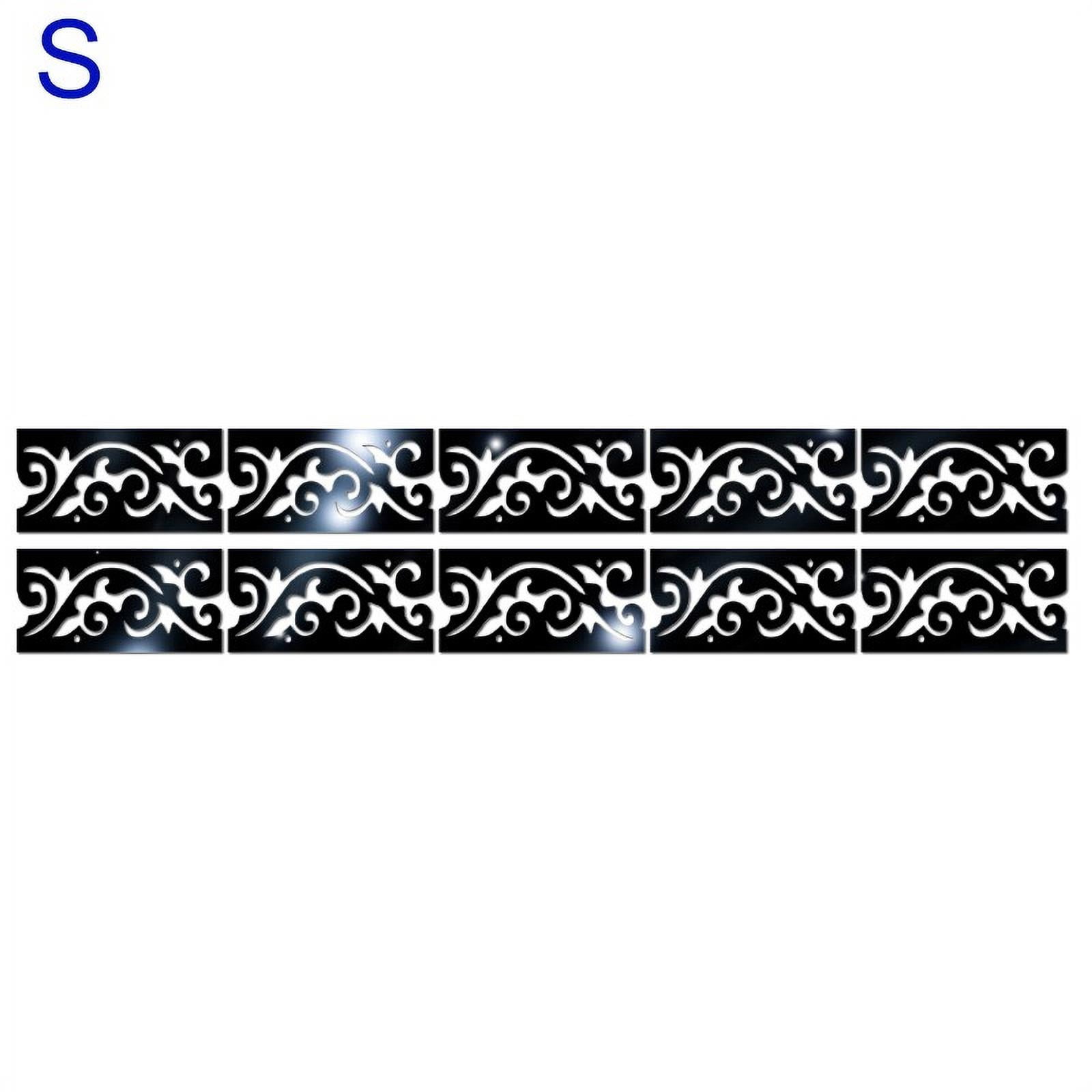 10Pcs 3D Mirror Art Kick Line Wall Sticker Acrylic Decal Home Room ...